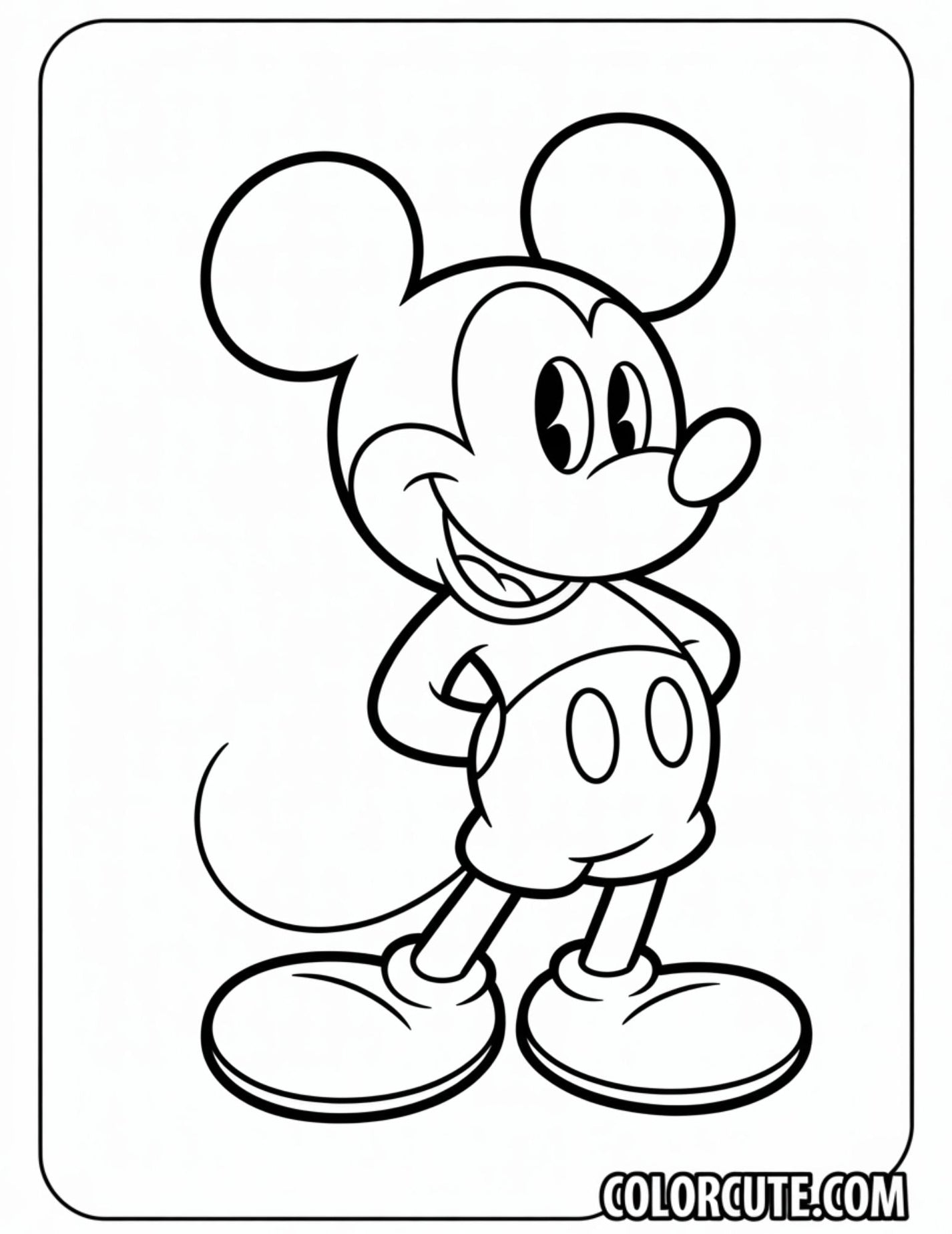 Simple Mickey Mouse Coloring Pages | Free PDF Printables – Color Cute ...