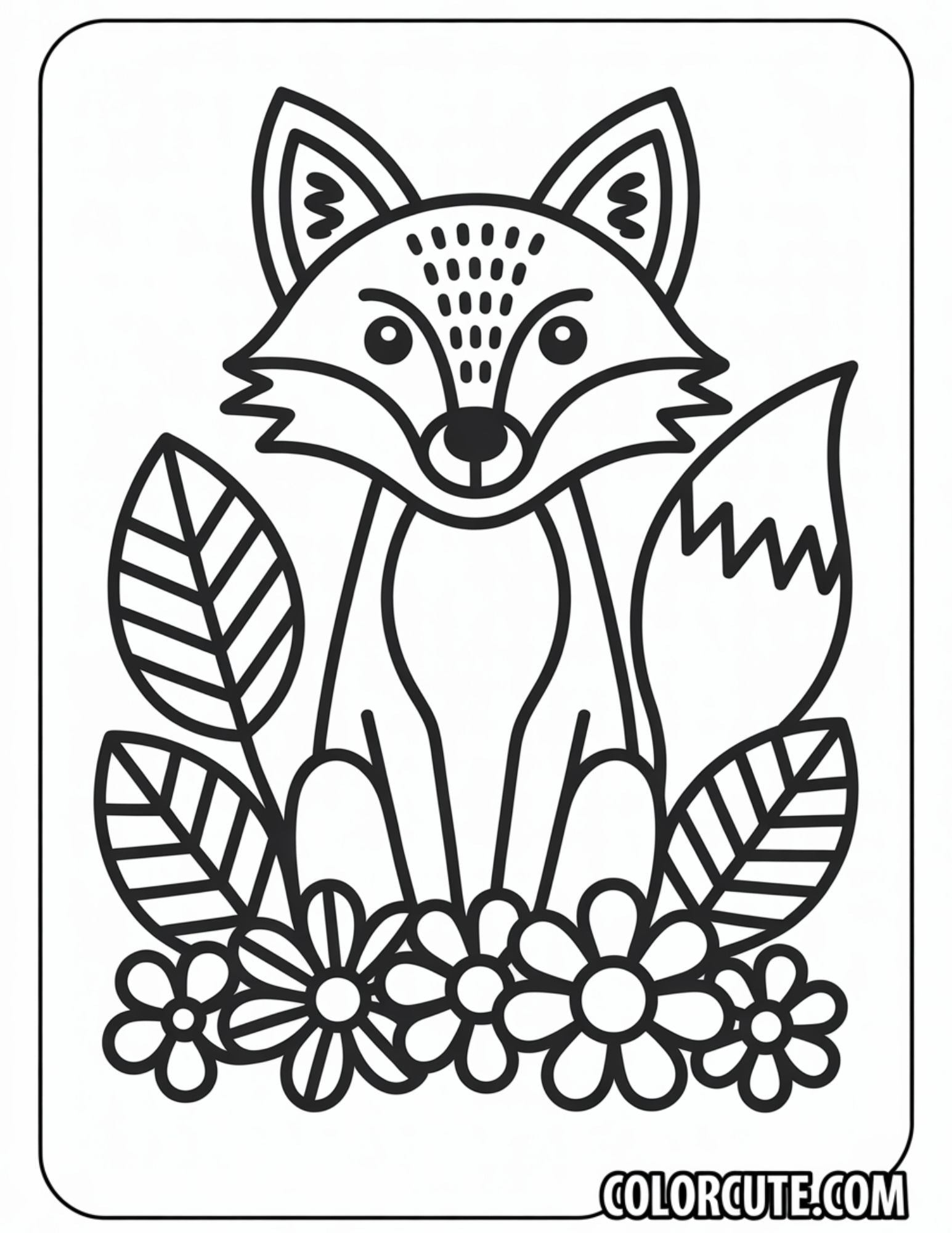 Spring Fox Coloring Pages Free PDF Printables – Color Cute - Free ...
