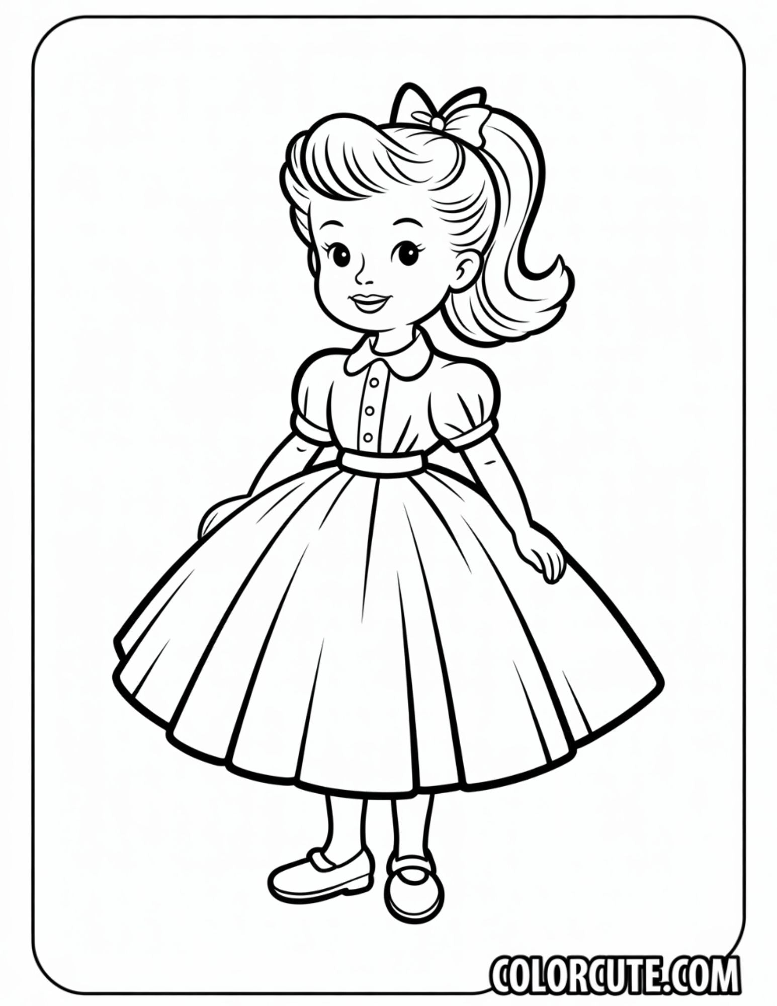 Barbie Fashion Girl Coloring Pages | Free PDF Printables – Color Cute ...