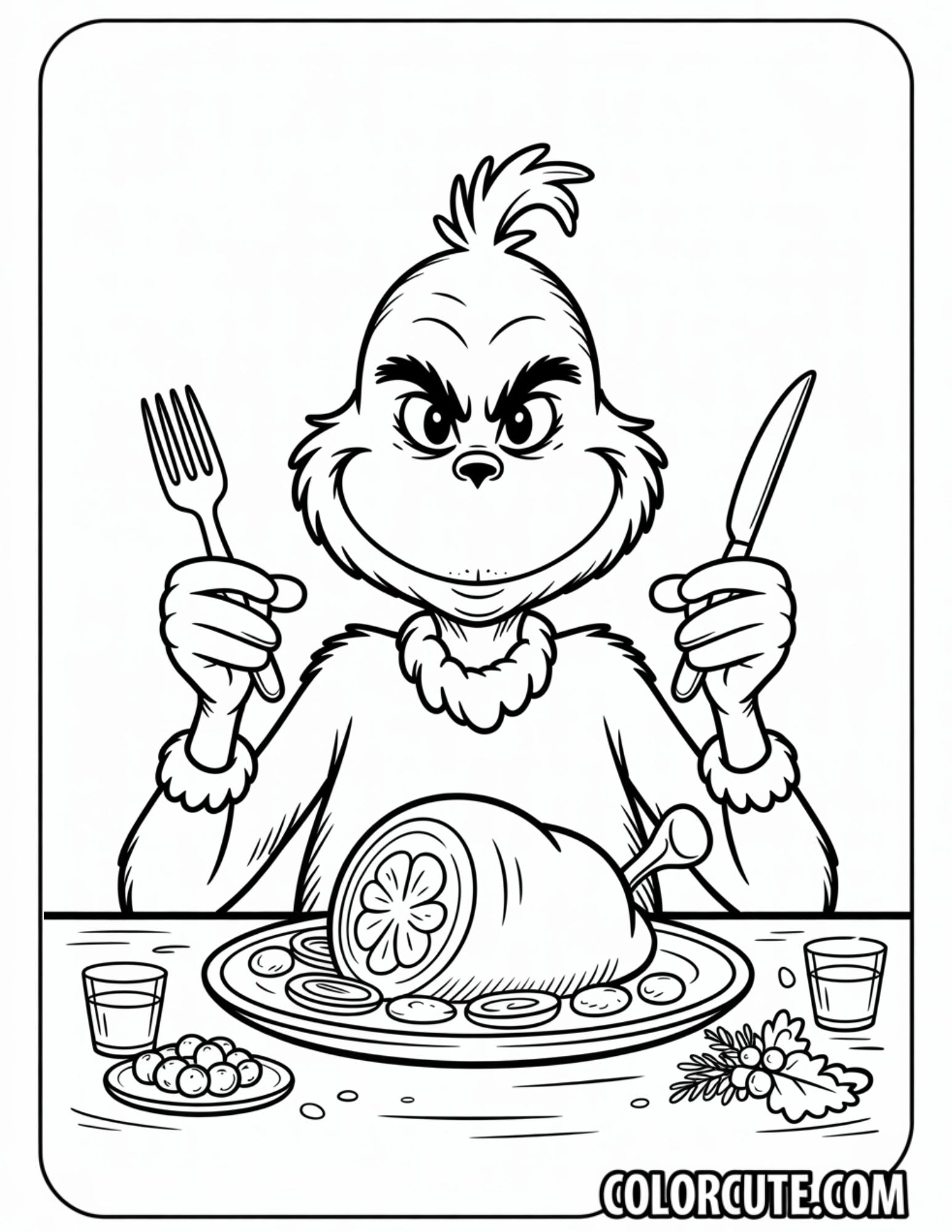 Grinch Roast Beast Coloring Page | Free PDF Printables – Color Cute ...