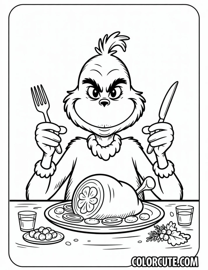 Grinch Roast Beast Coloring Page | Free PDF Printables – Color Cute ...