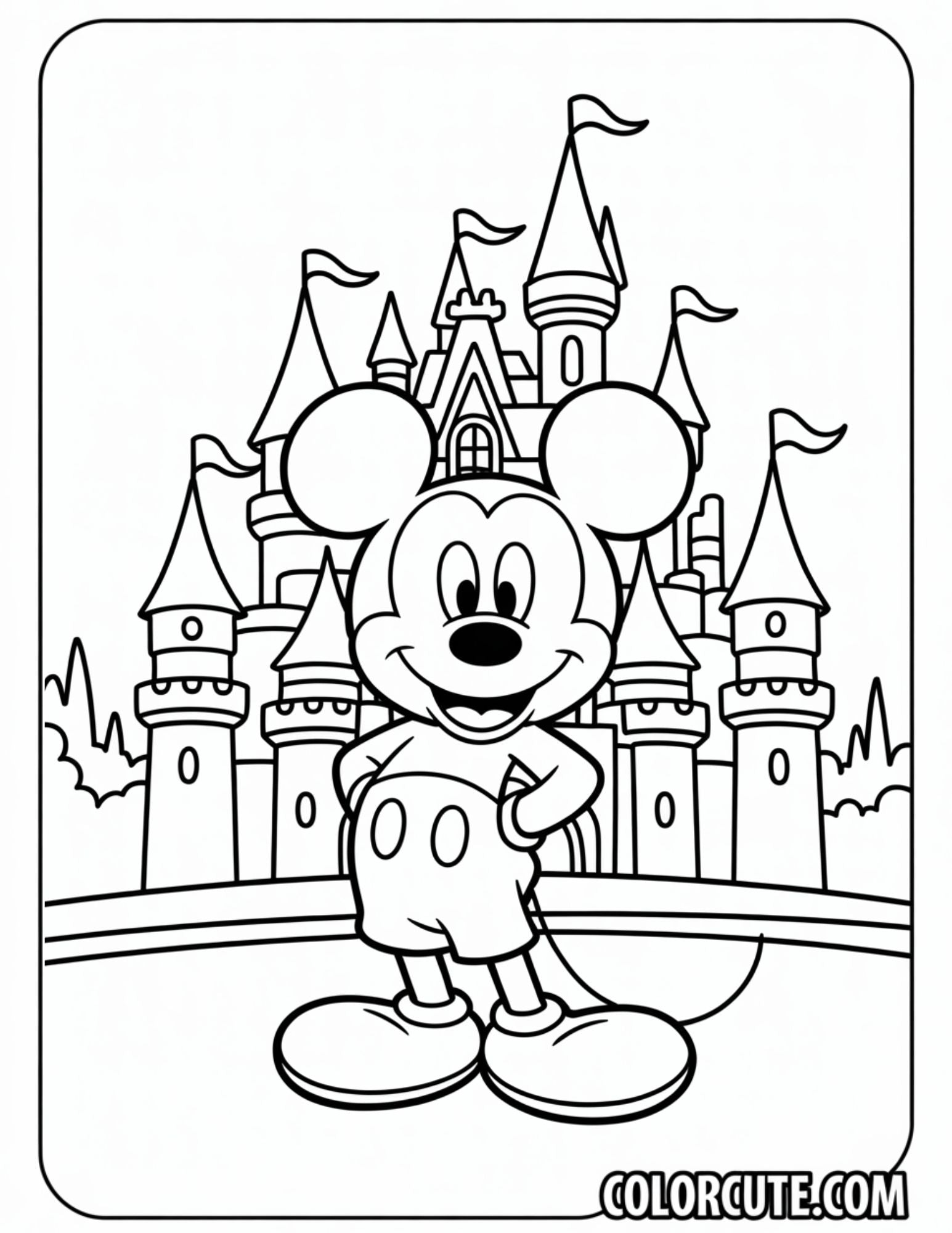 Mickey Mouse Disney Castle Coloring Page | Free PDF Printables – Color ...