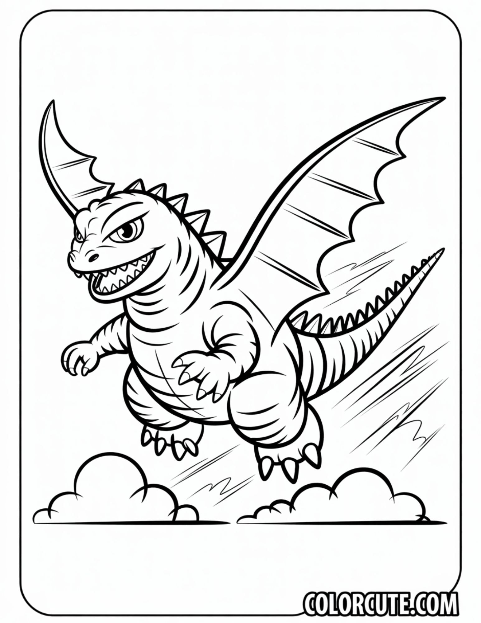 Rodan Godzilla Coloring Pages | Free PDF Printables – Color Cute - Free ...