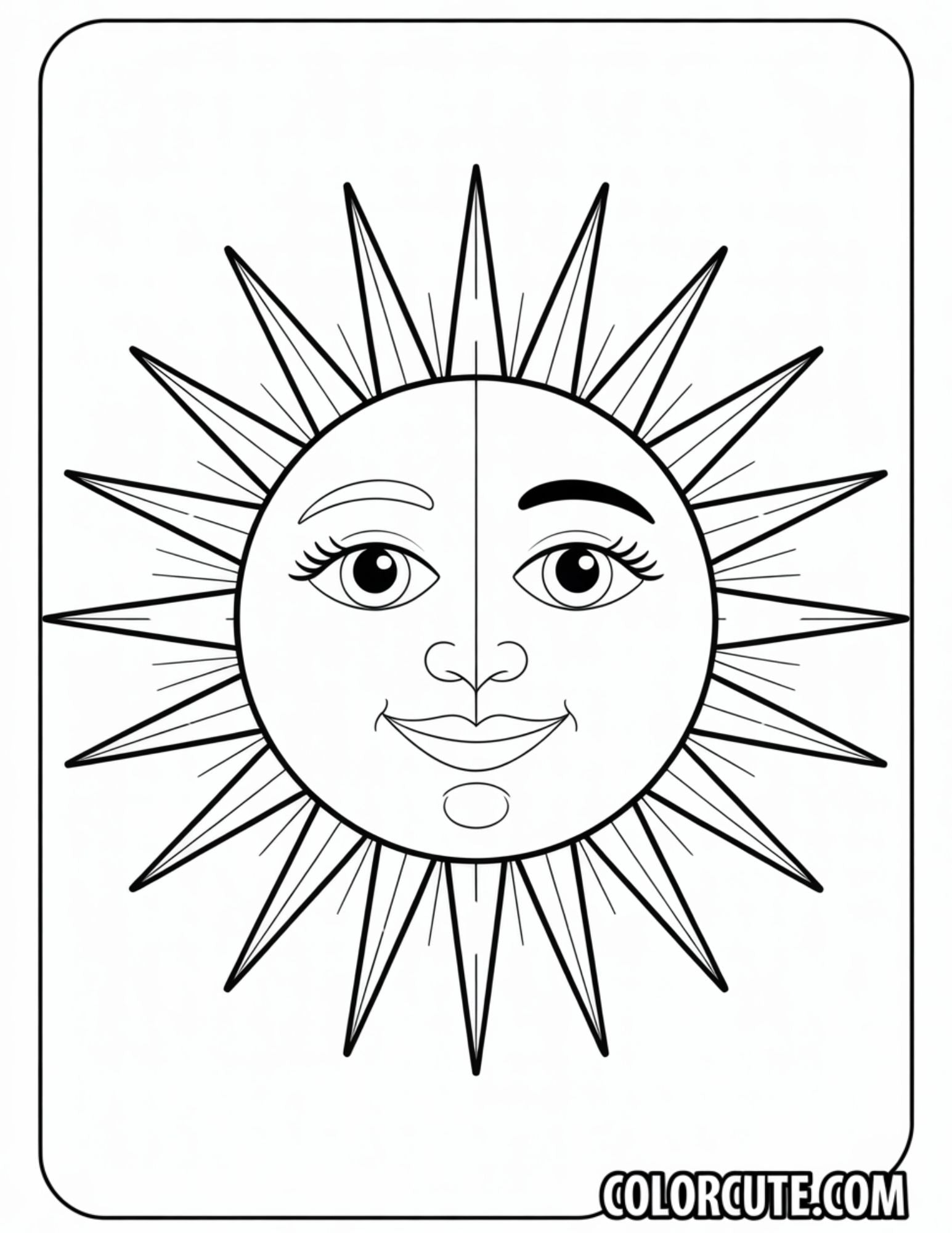 Sun Coloring Page | Free PDF Printables – Color Cute - Free Coloring Pages