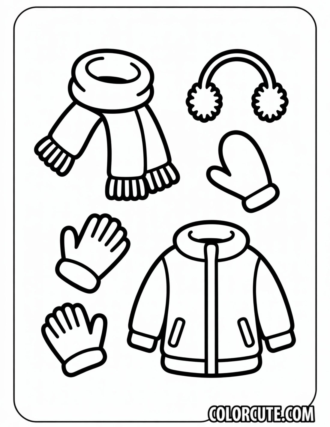 Winter Clothes Coloring Pages | Free PDF Printables – Color Cute - Free ...