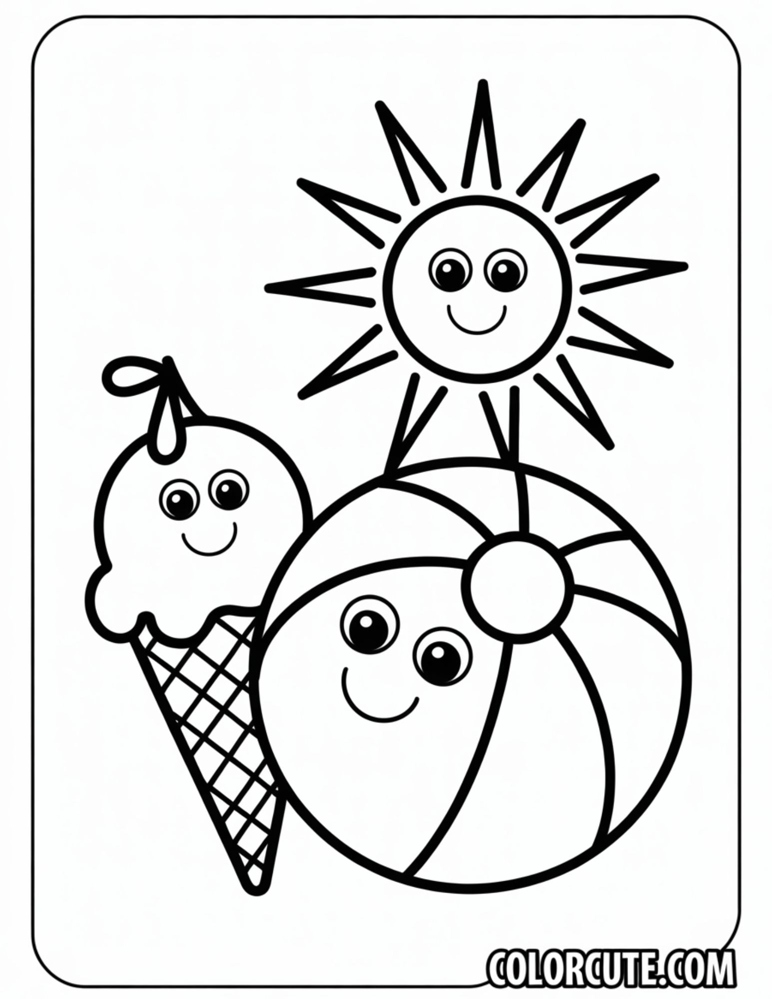 40+ Sun Coloring Pages Free - Summer PDF Downloads – Color Cute - Free ...