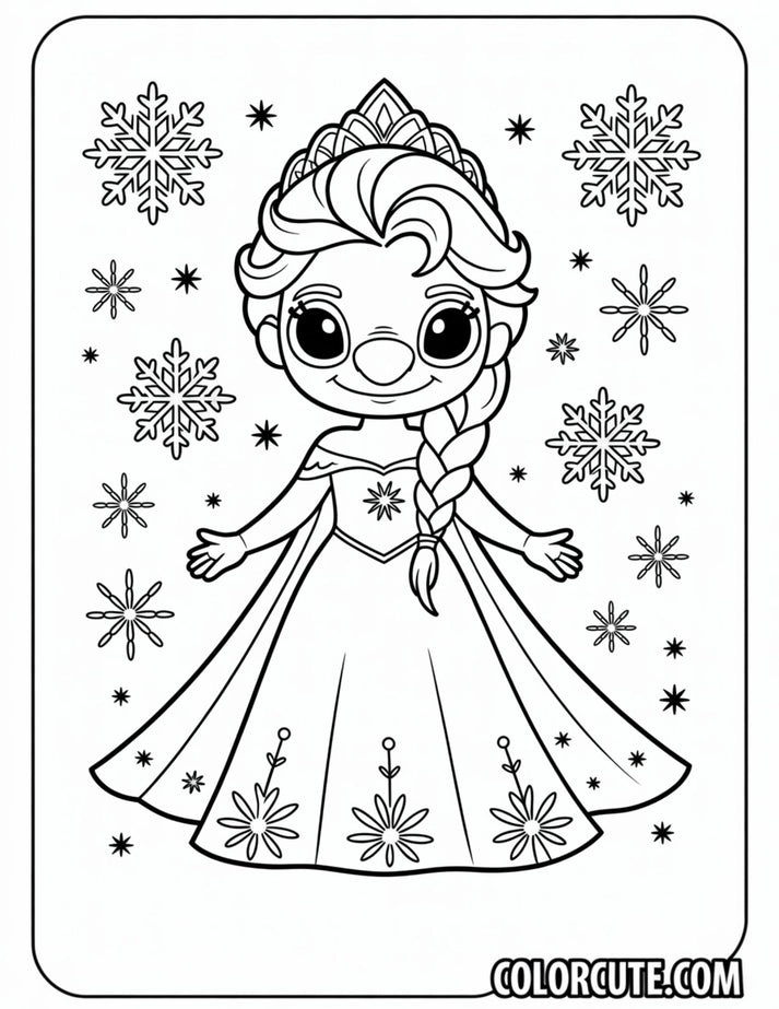 Disney Elsa Stitch Coloring Pages | Free PDF Printables – Color Cute ...