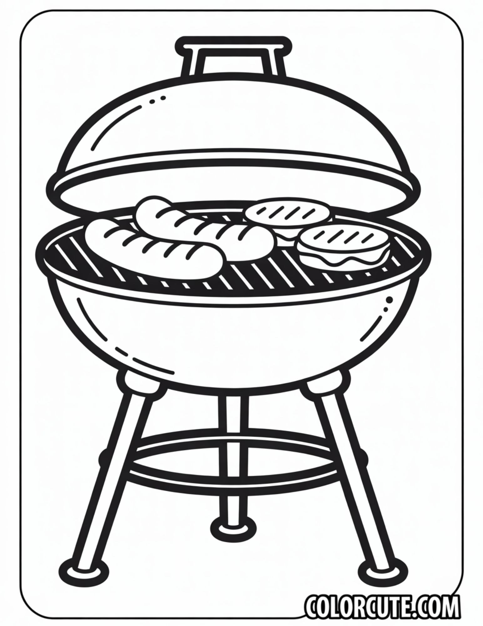 BBQ Coloring Page | Free PDF Printables – Color Cute - Free Coloring Pages