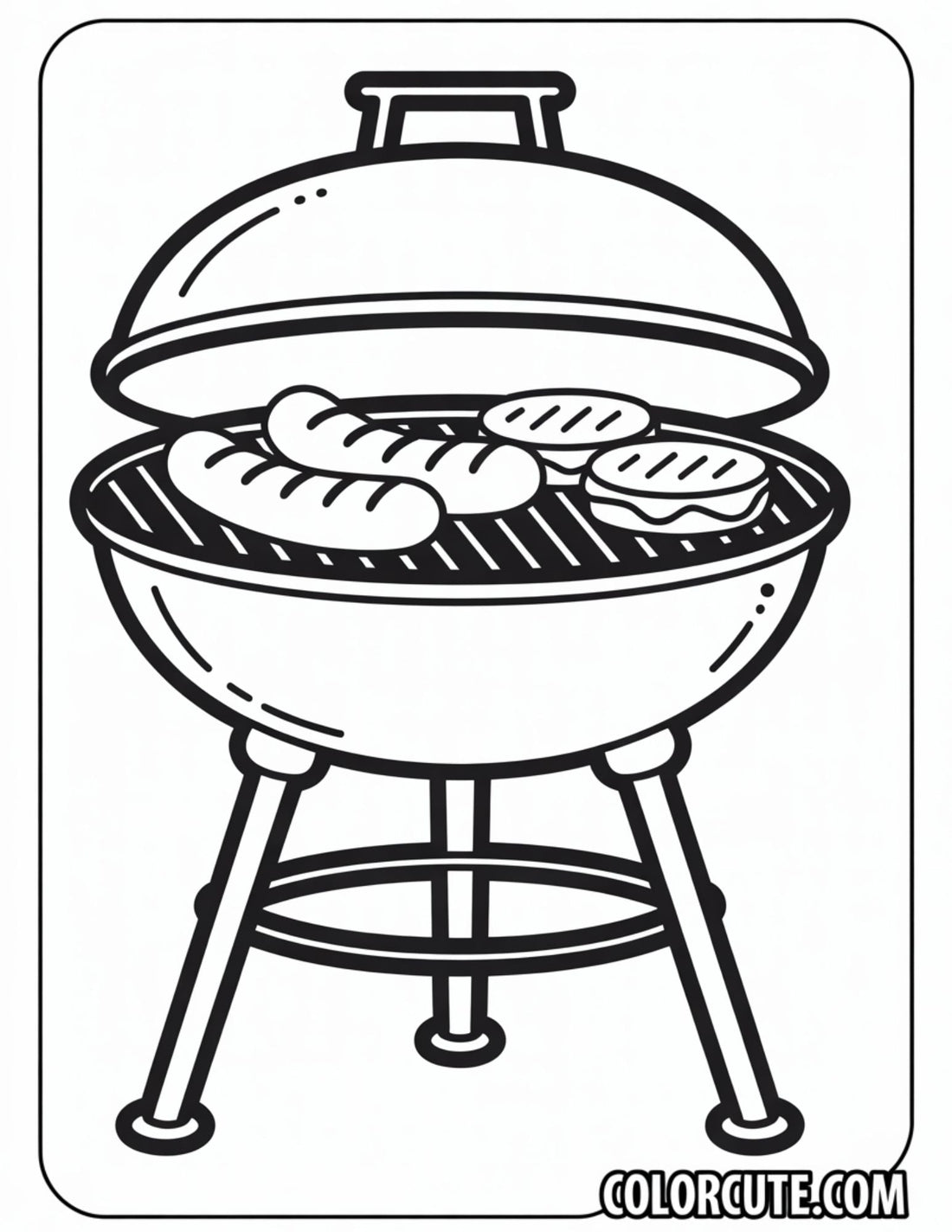 BBQ Coloring Page | Free PDF Printables – Color Cute - Free Coloring Pages