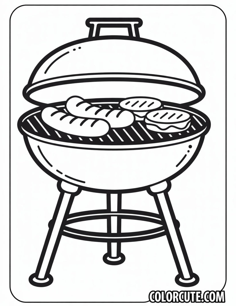 BBQ Coloring Page | Free PDF Printables – Color Cute - Free Coloring Pages