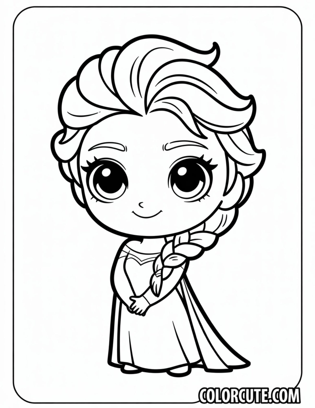 Chibi Elsa Coloring Pages | Free PDF Printables – Color Cute - Free ...