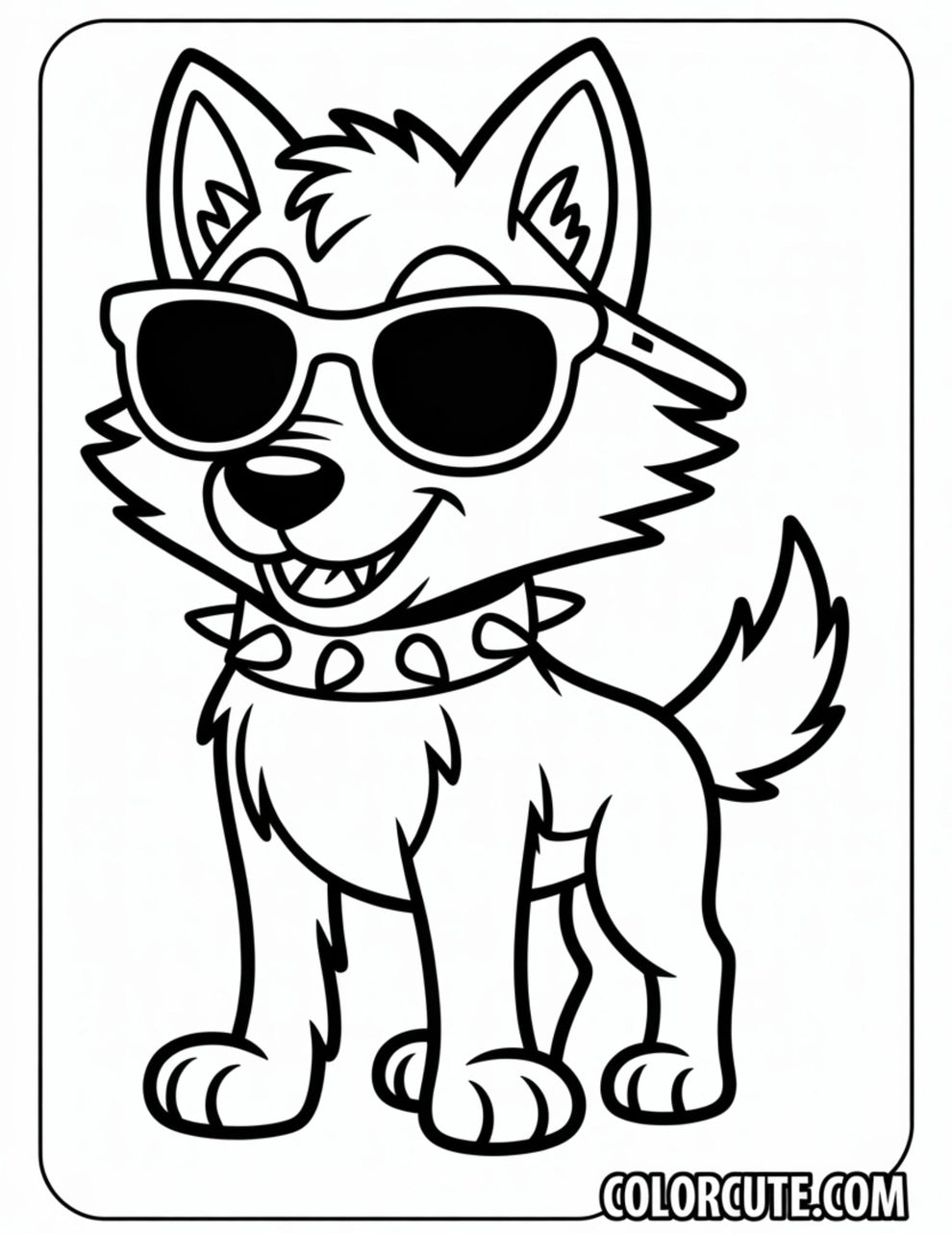 Cool Wolf Coloring Page | Free PDF Printables – Color Cute - Free ...