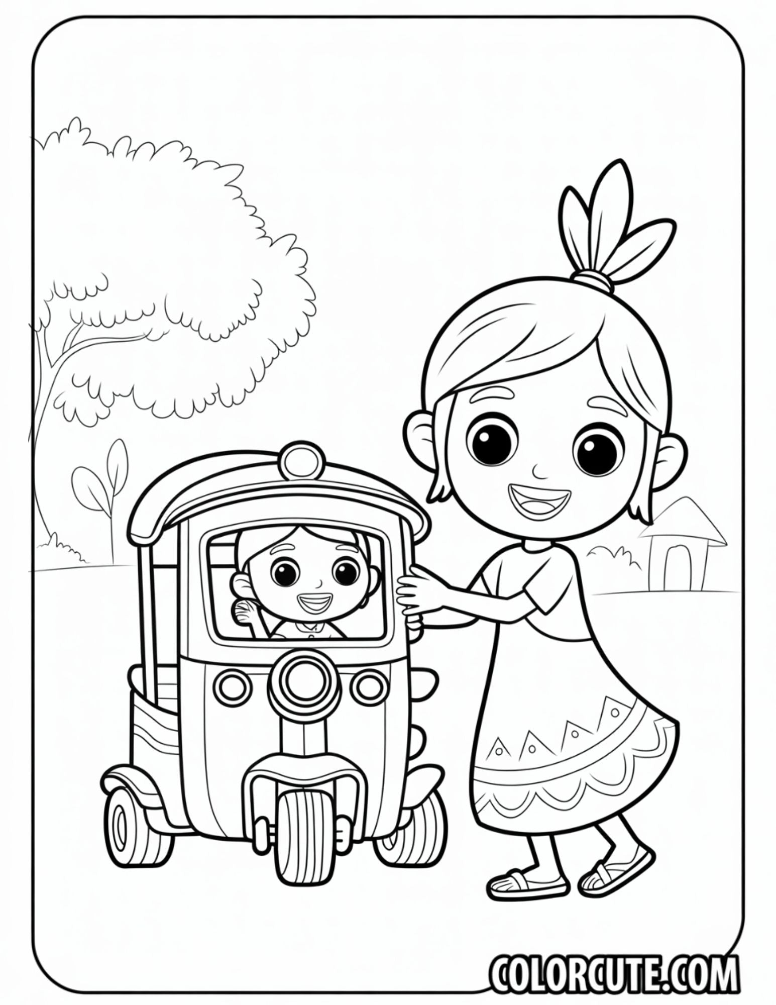 Kad Raya Coloring Page | Free PDF Printables – Color Cute - Free ...
