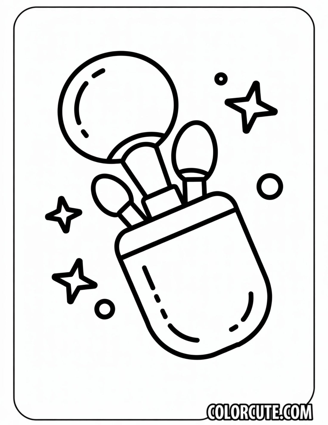 Makeup Applicator Coloring Page | Free PDF Printables – Color Cute ...
