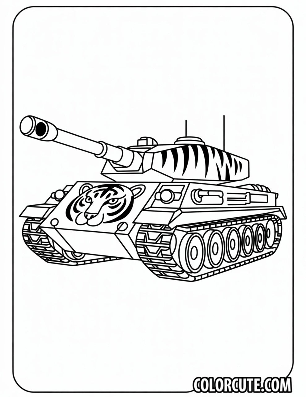 Tiger Tank Coloring Pages | Free PDF Printables – Color Cute - Free ...