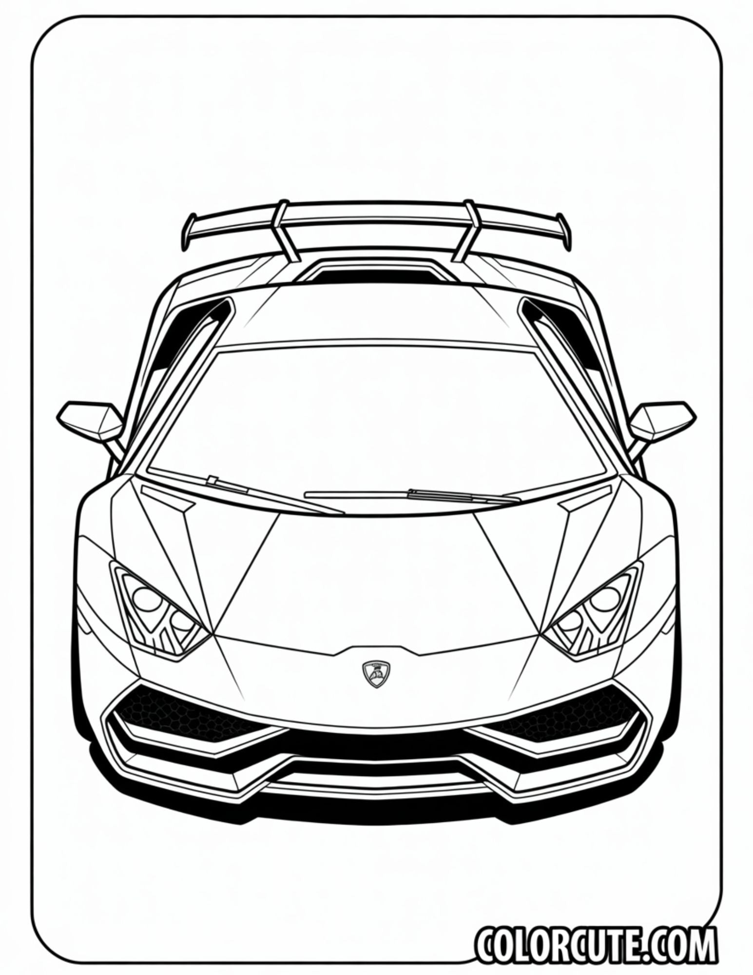 Countach Lamborghini Coloring Pages - Free PDF Printables – Color Cute ...