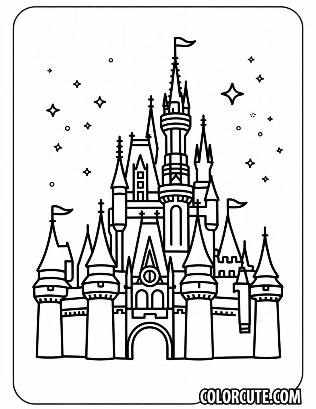 Disney World Castle Coloring Page | Free PDF Printables – Color Cute ...