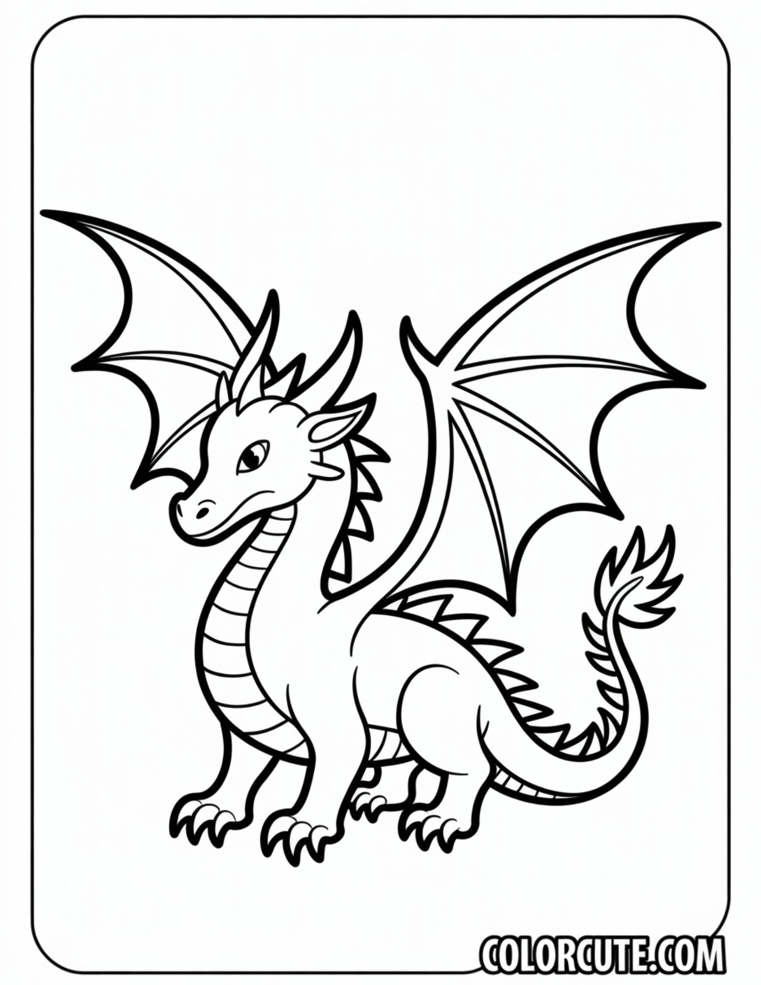 Wings Dragon Coloring Pages | Free PDF Printables – Color Cute - Free ...