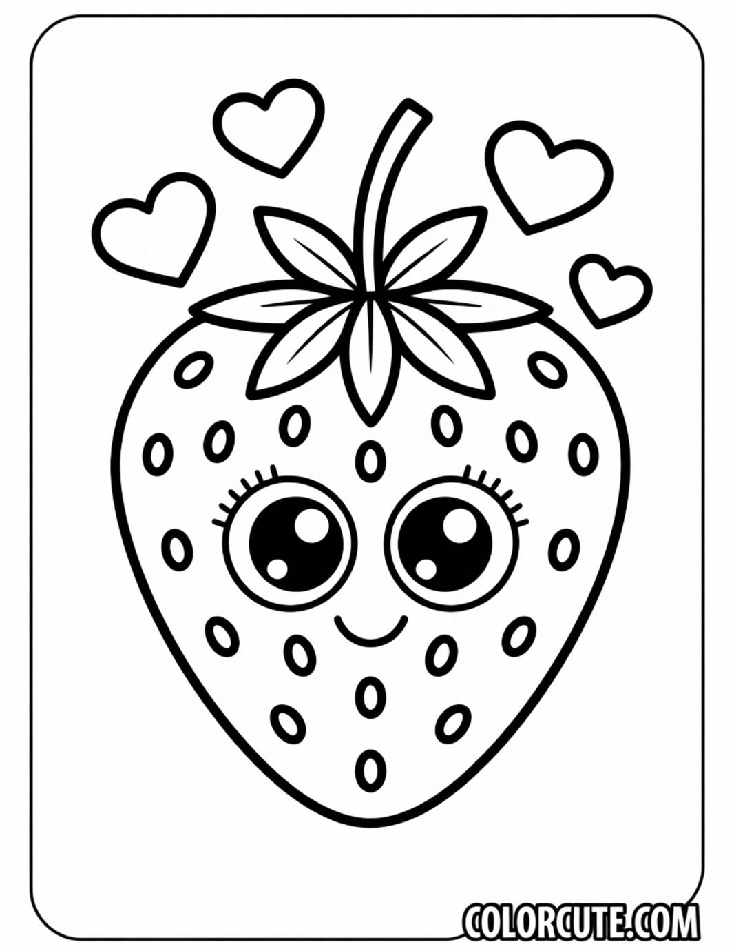 30+ Free Strawberry Coloring Pages - Fruit PDF Printables – Color Cute ...