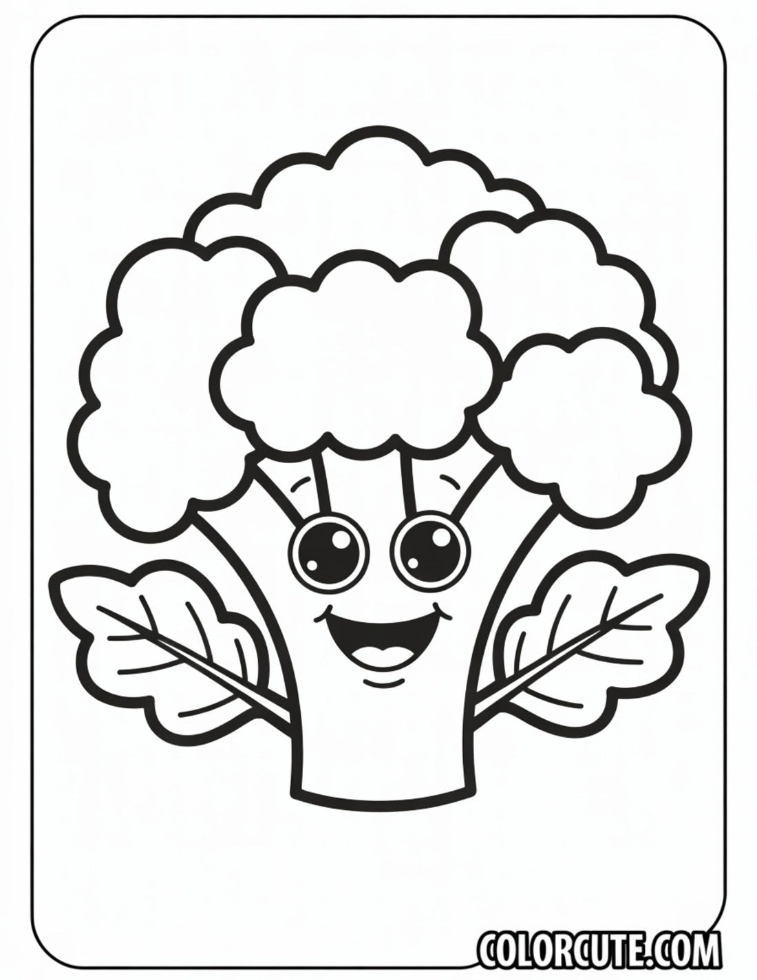 Broccoli Coloring Page | Free PDF Printables – Color Cute - Free ...
