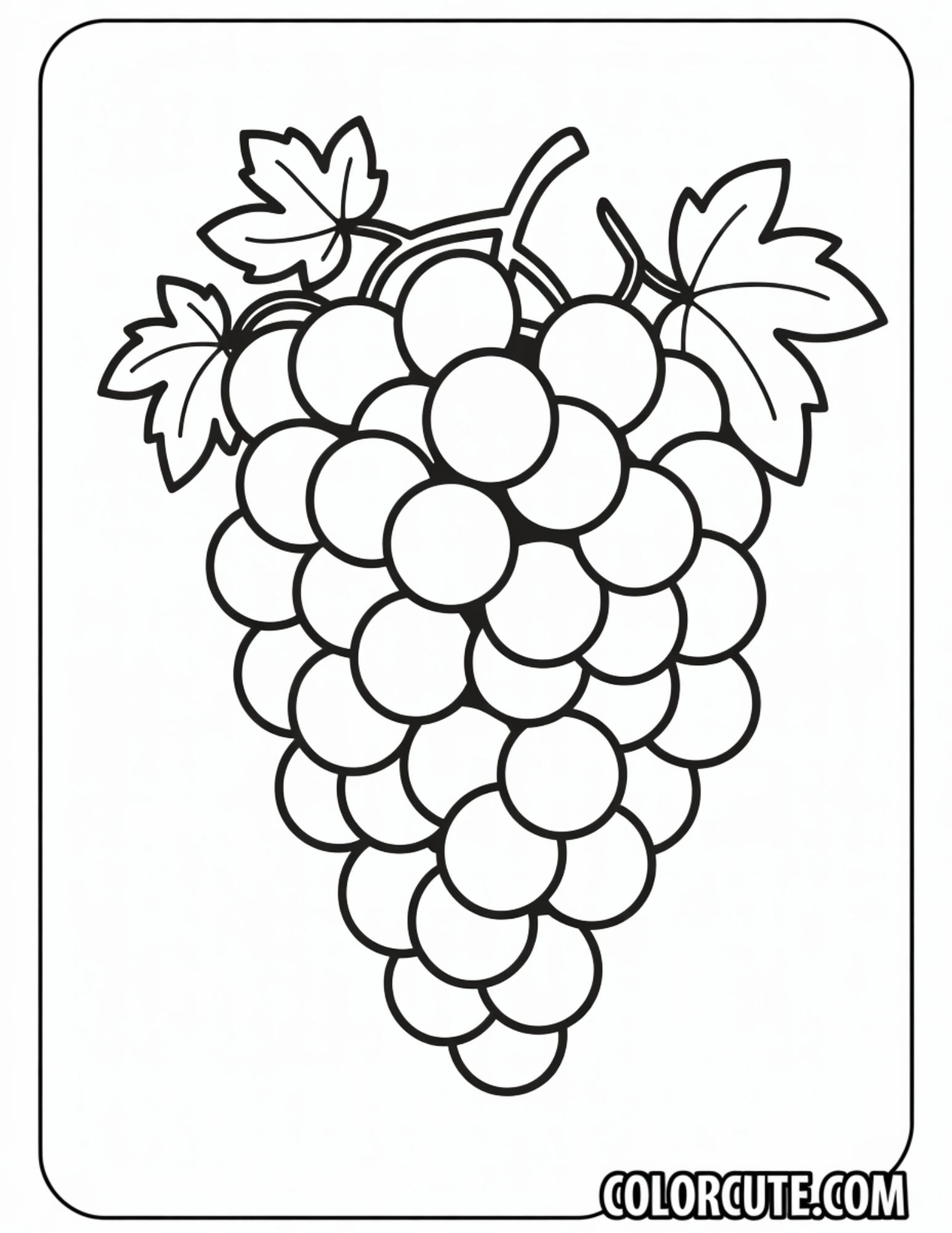 Grape Coloring Page | Free PDF Printables – Color Cute - Free Coloring ...