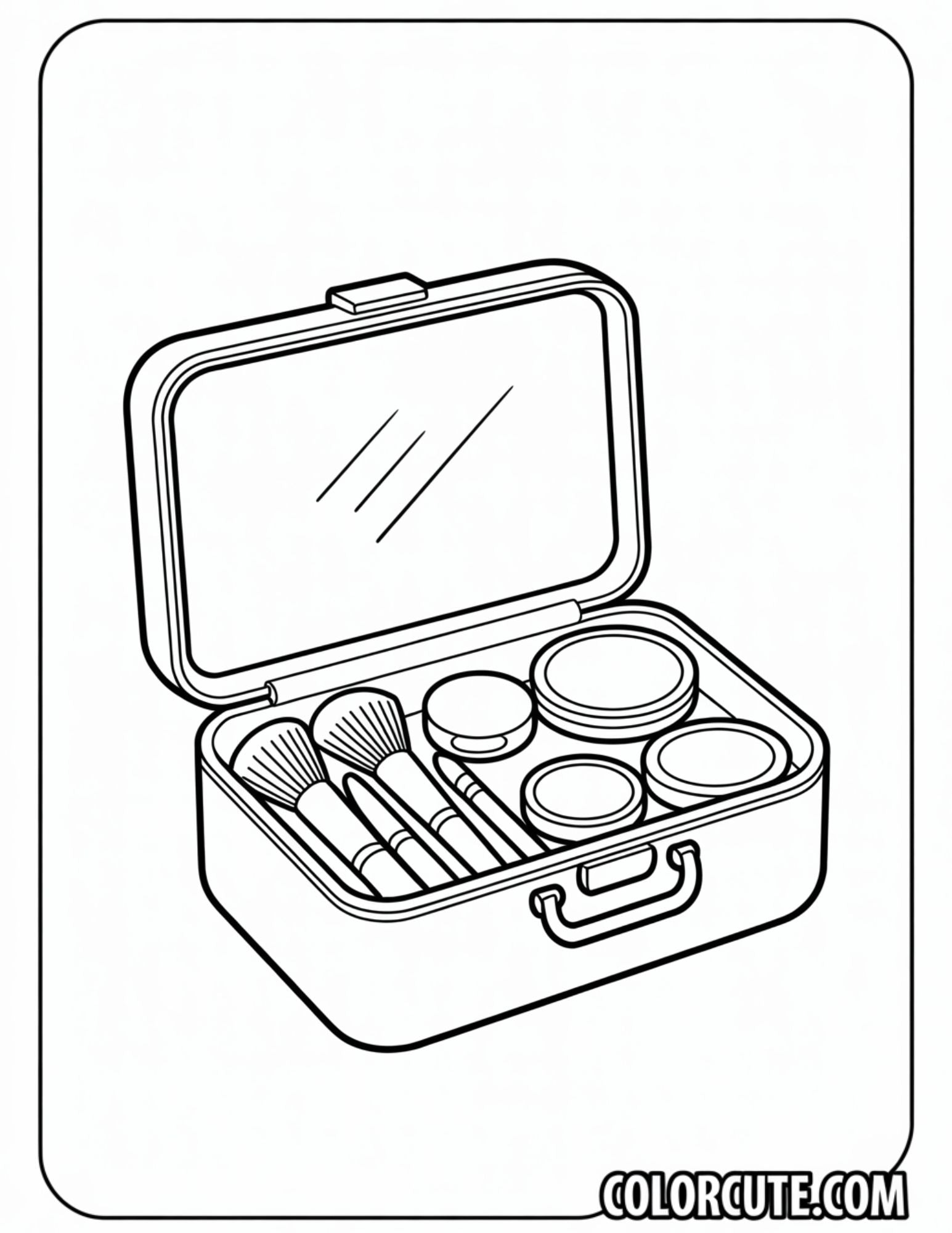 Makeup Case Coloring Page | Free PDF Printables – Color Cute - Free ...
