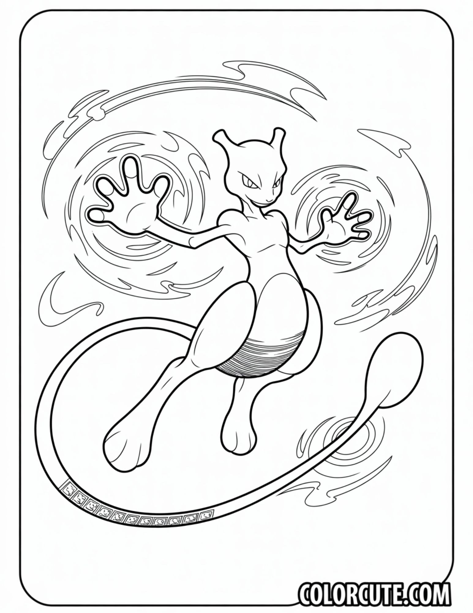 Mewtwo Coloring Pages | Free PDF Printables – Color Cute - Free ...