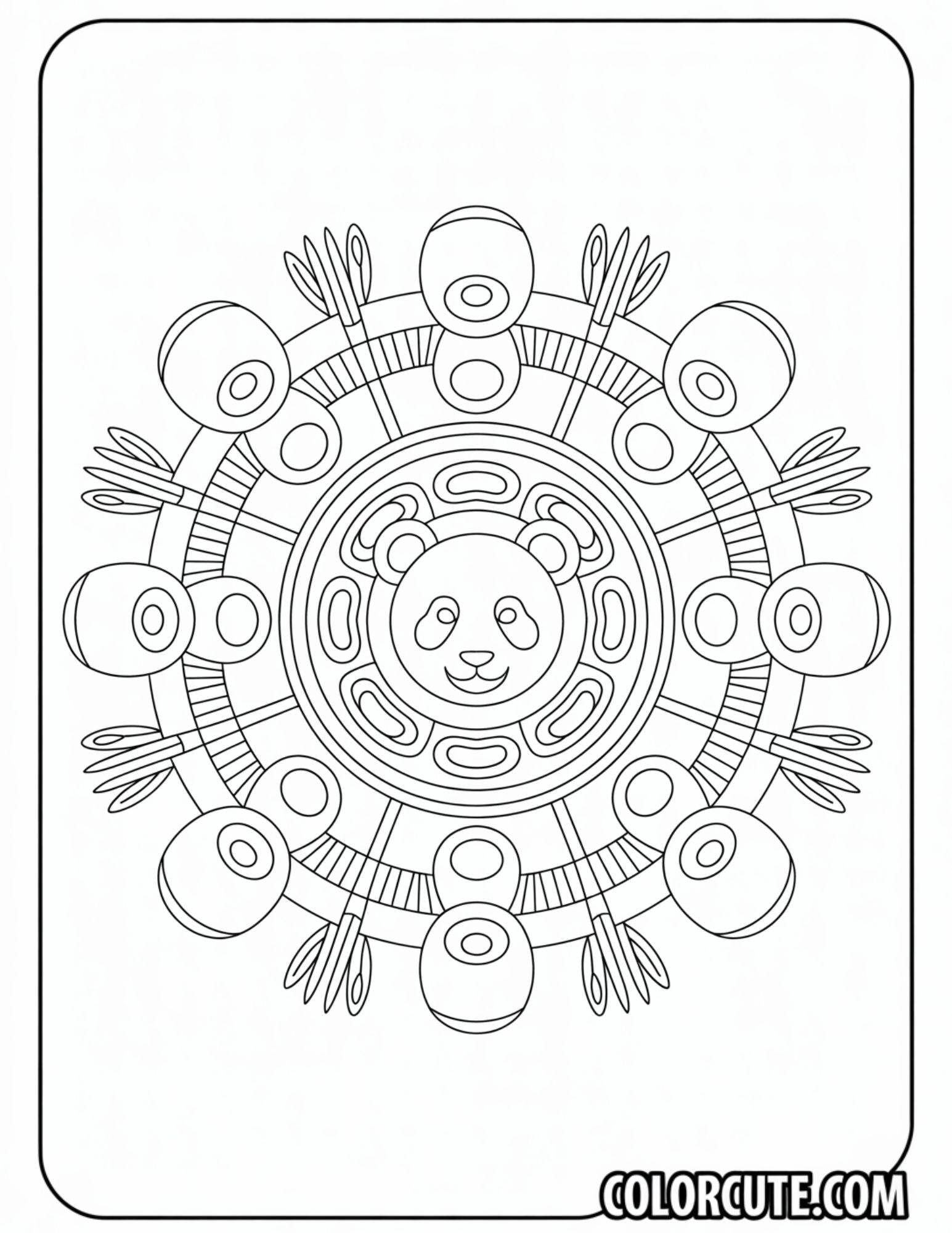 Panda Mandala Coloring Pages | Free PDF Printables – Color Cute - Free ...
