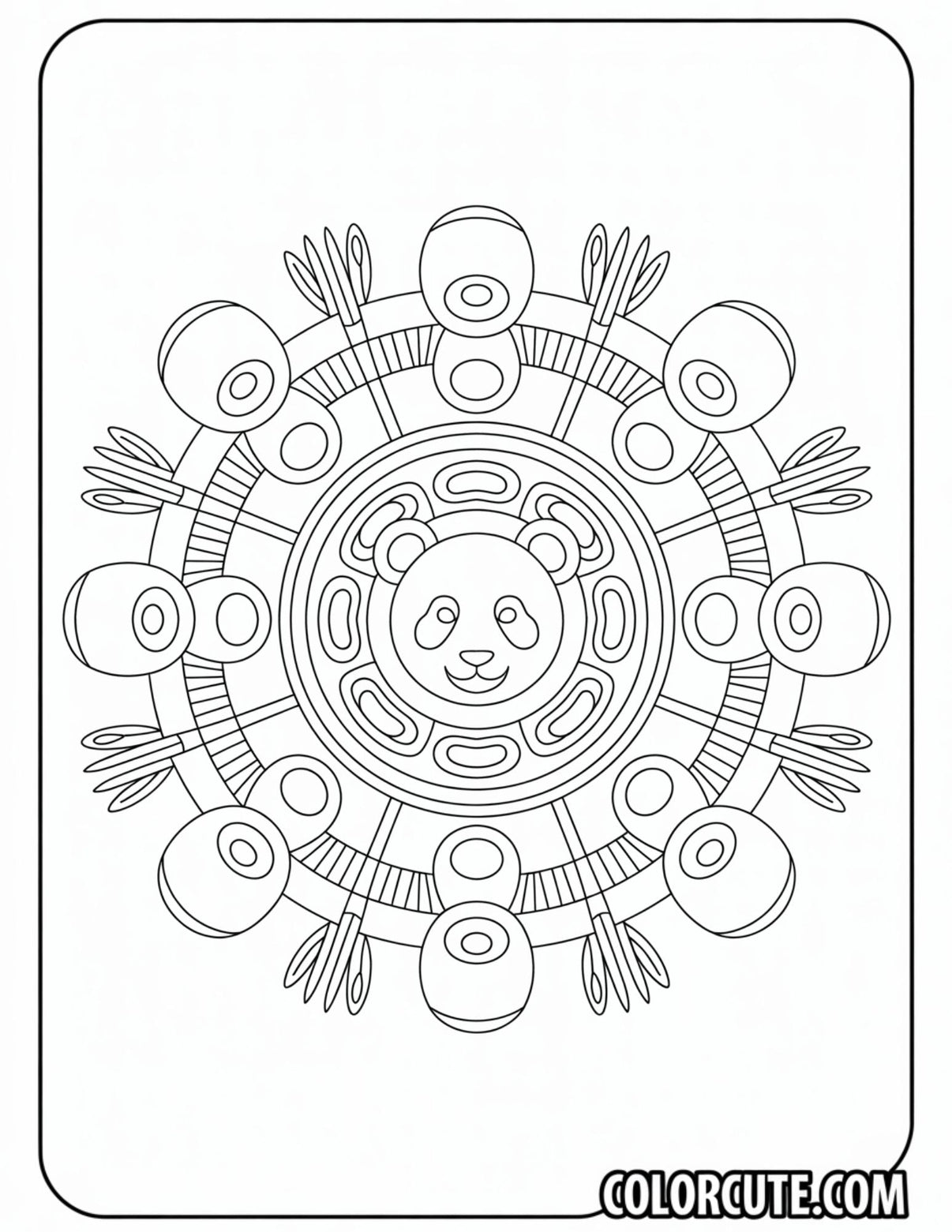 Panda Mandala Coloring Pages | Free PDF Printables – Color Cute - Free ...
