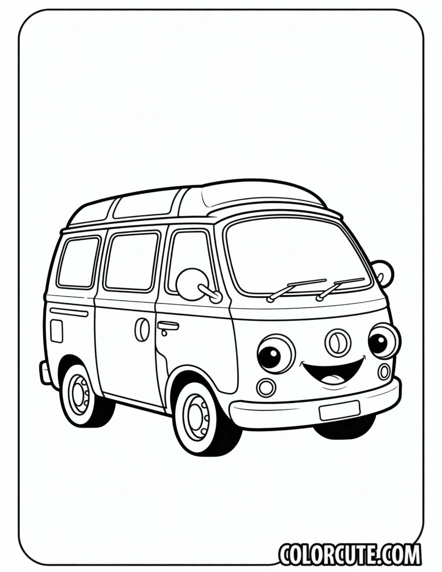 Van Car Coloring Pages | Free PDF Printables – Color Cute - Free ...