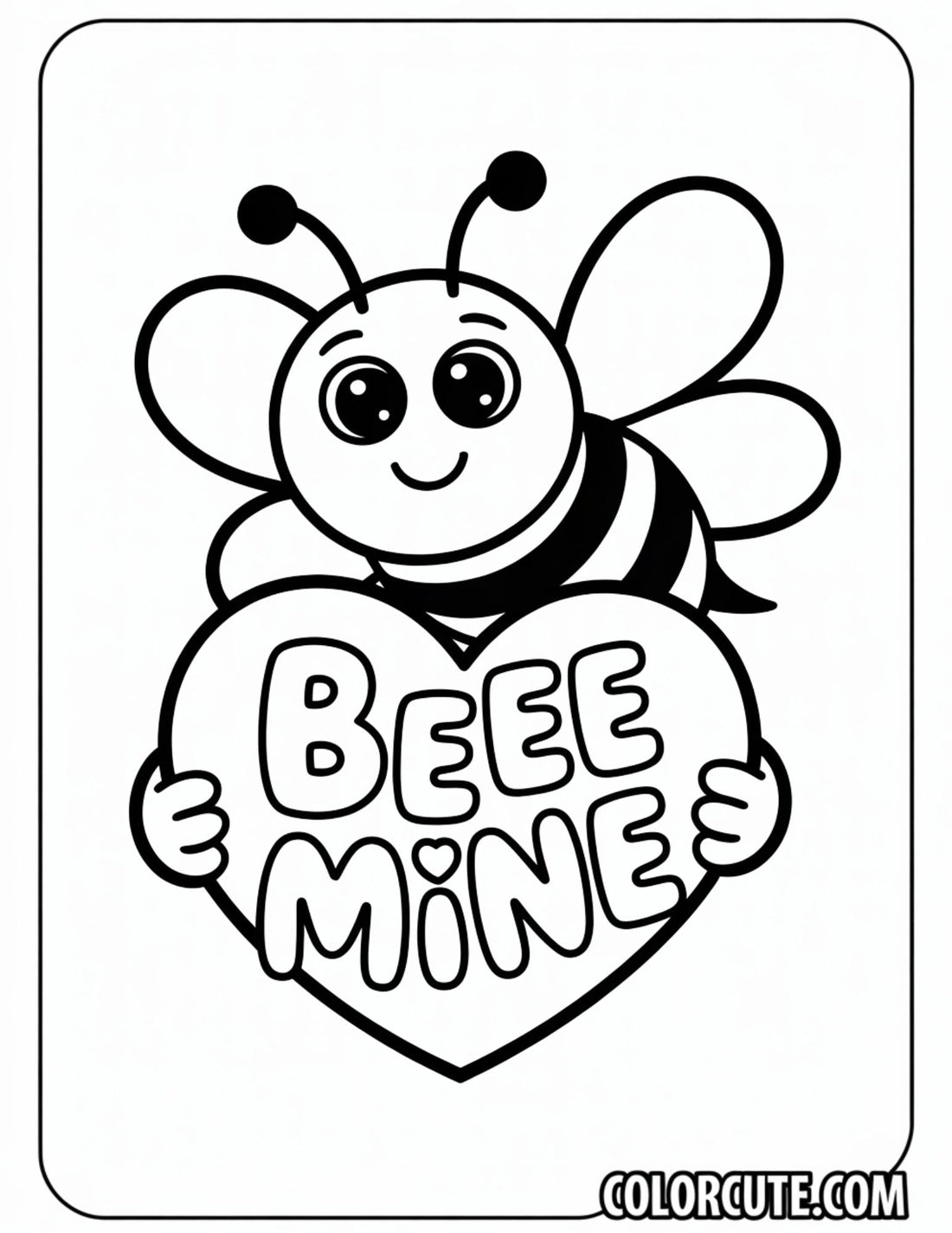 Bee Mine Coloring Page – Free PDF Printables – Color Cute - Free ...