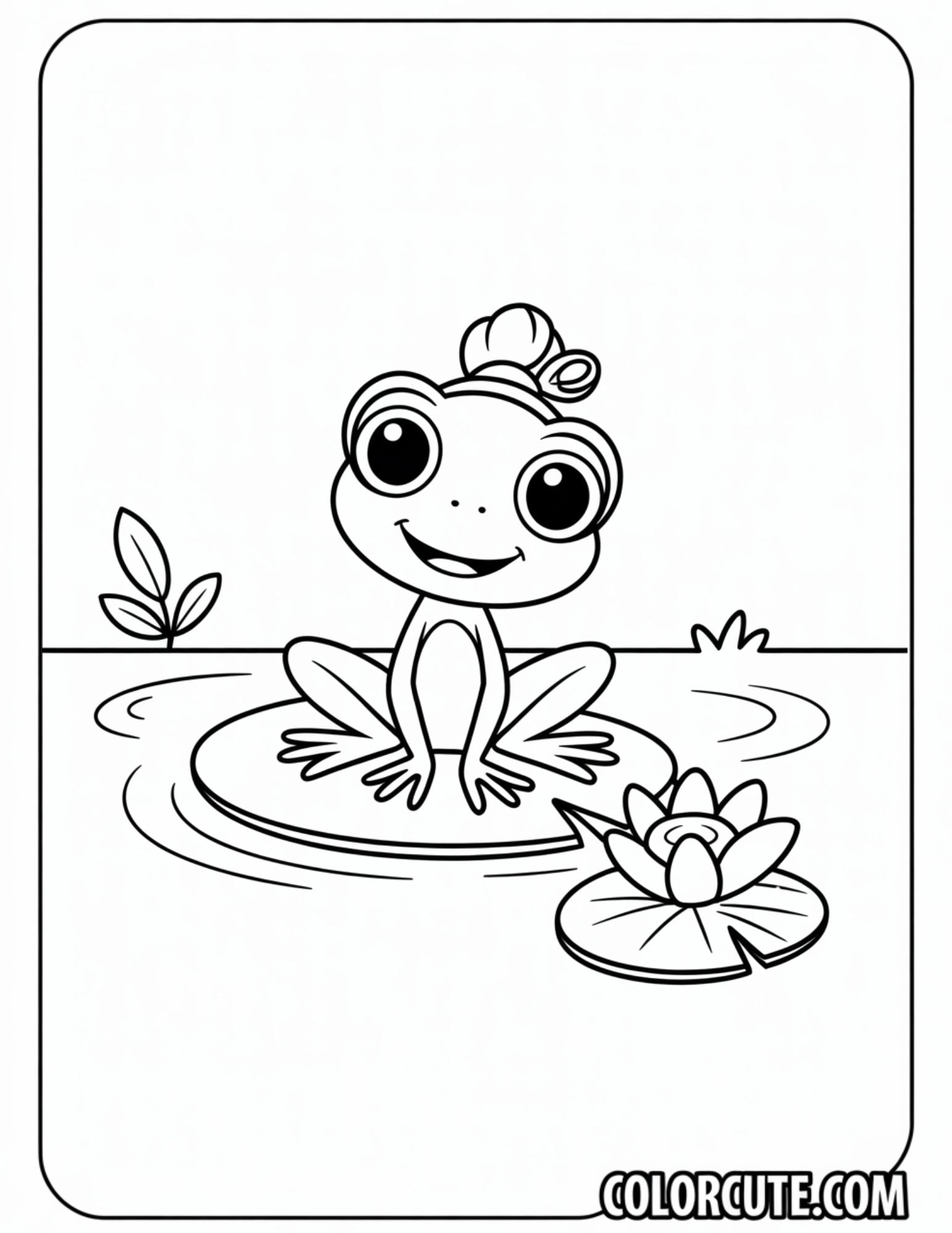 Frog Tiana Coloring Pages | Free PDF Printables – Color Cute - Free ...