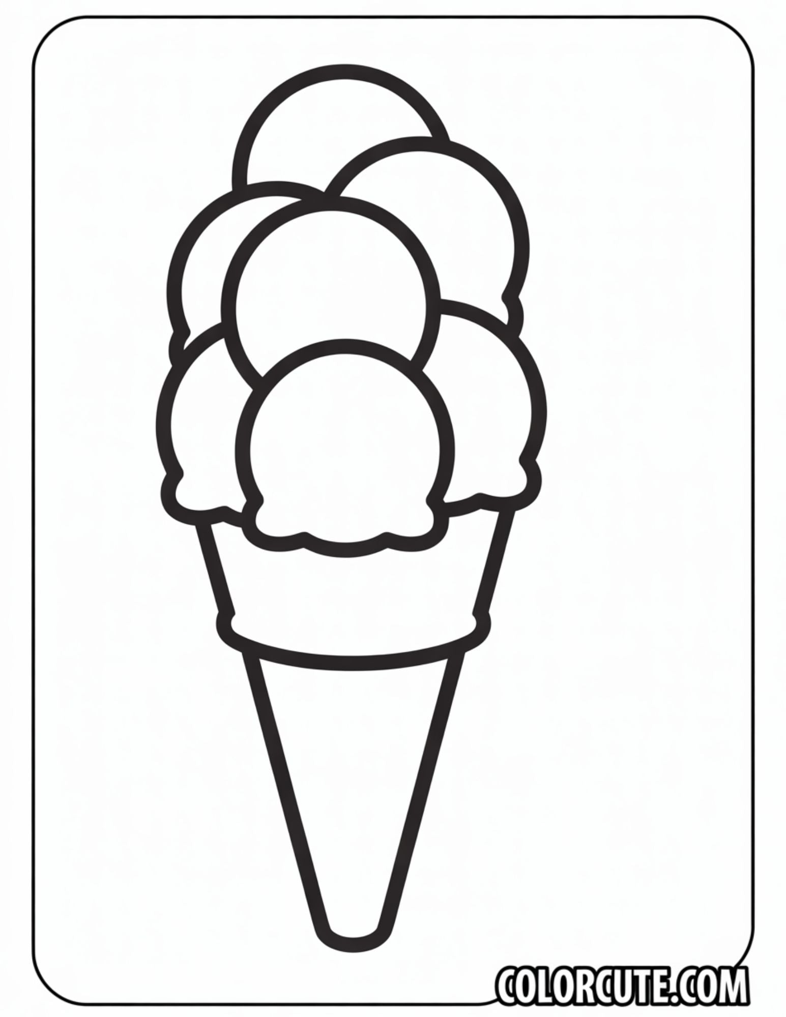 Kawaii Ice Cream Cone Coloring Page | Free PDF Printables – Color Cute ...