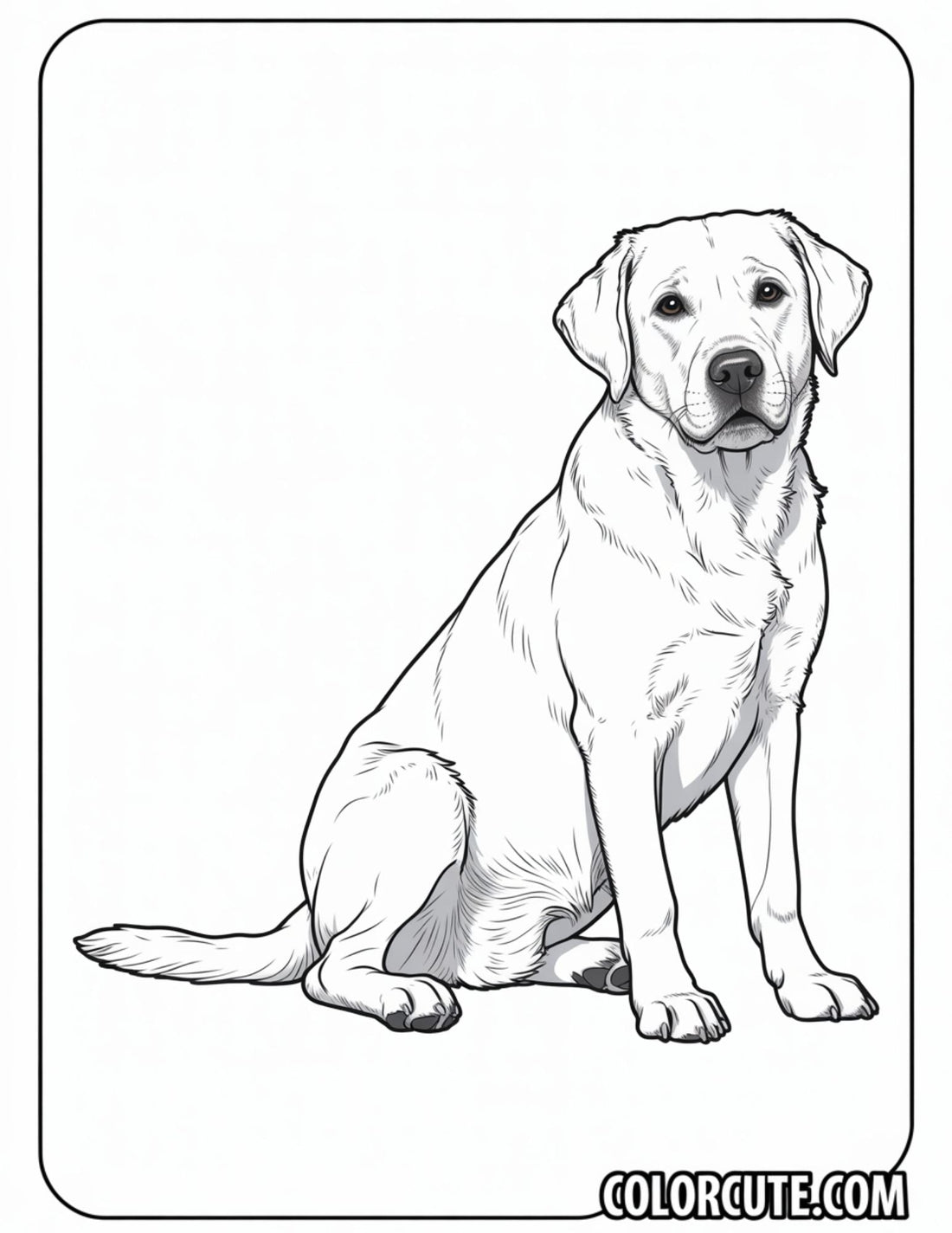 Labrador Retriever Sitting Coloring Page | Free PDF Printables – Color ...