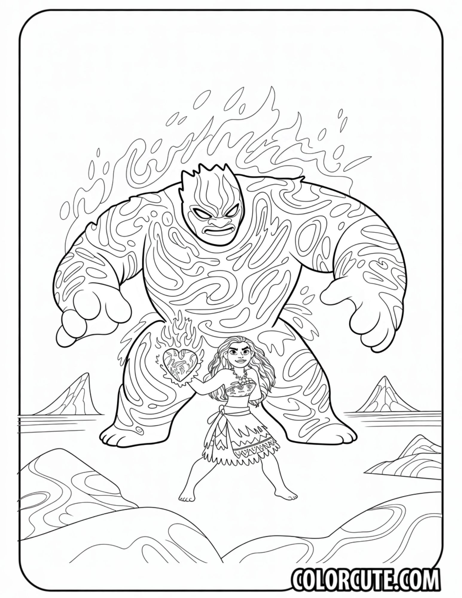 Lava Moana Coloring Page | Free PDF Printables – Color Cute - Free ...