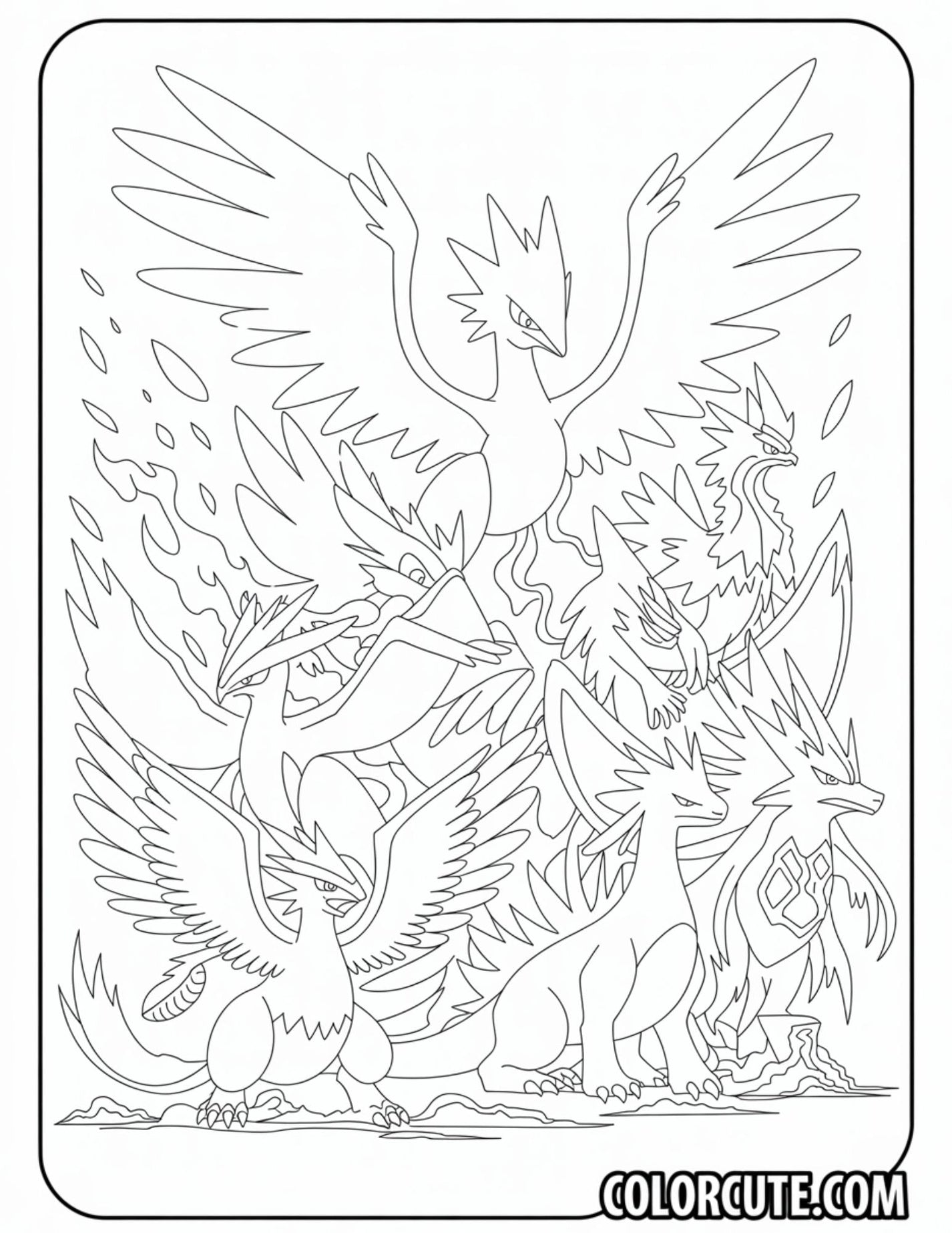 Legendary Pokémon Coloring Pages | Free PDF Printables – Color Cute ...