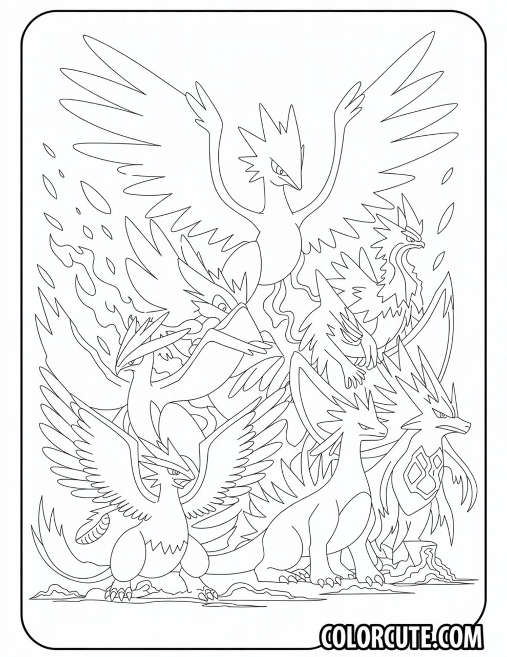Legendary Pokémon Coloring Pages | Free PDF Printables – Color Cute ...