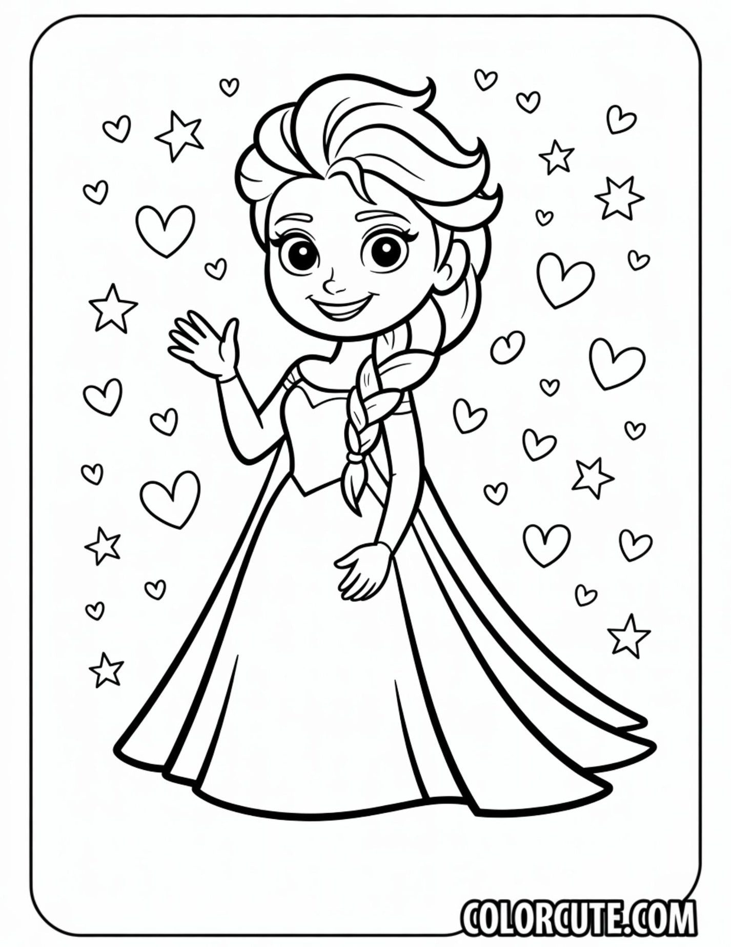 Princess Elsa Coloring Pages | Free PDF Printables – Color Cute - Free ...