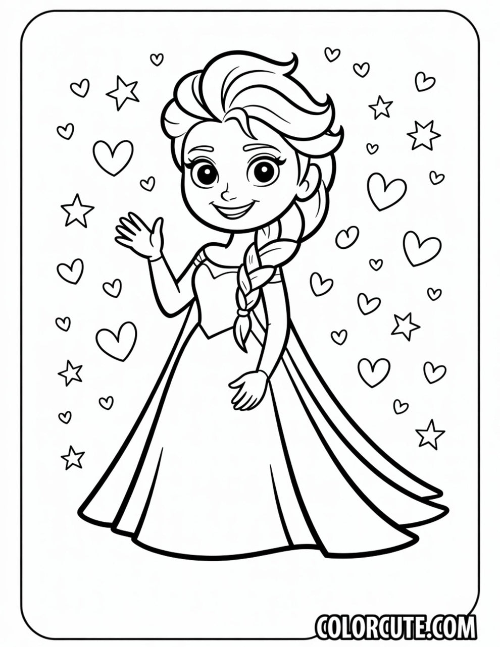 Princess Elsa Coloring Pages | Free PDF Printables – Color Cute - Free ...