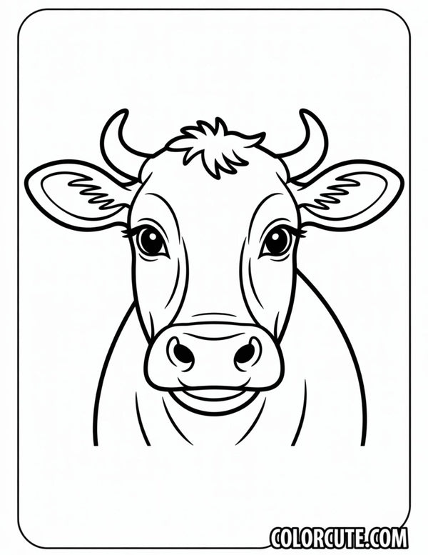 Cow Head Coloring Pages | Free PDF Printables – Color Cute - Free ...