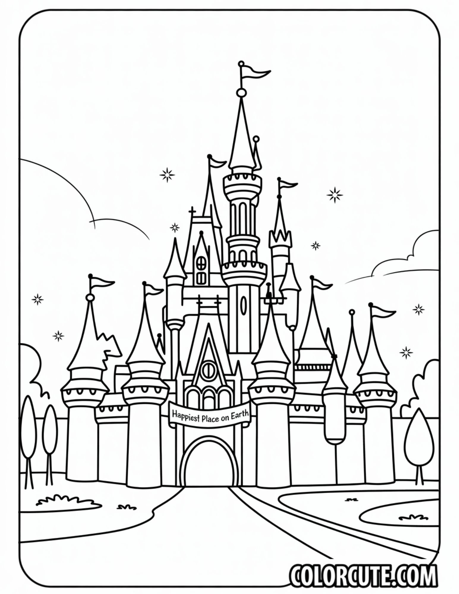 Magic Kingdom Castle Coloring Page | Free PDF Printables – Color Cute ...