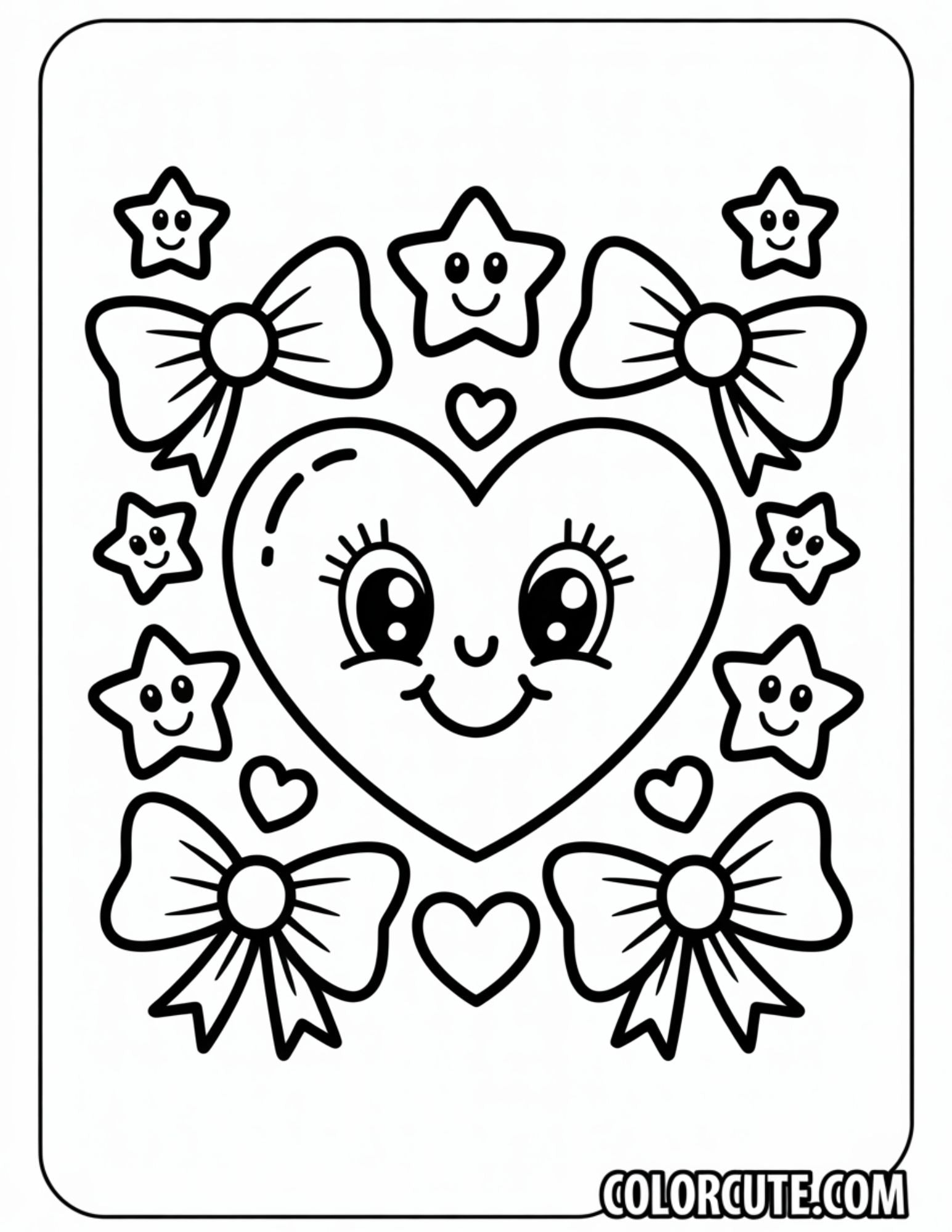 Valentines Bold and Easy Coloring Pages | Free PDF Printables – Color ...