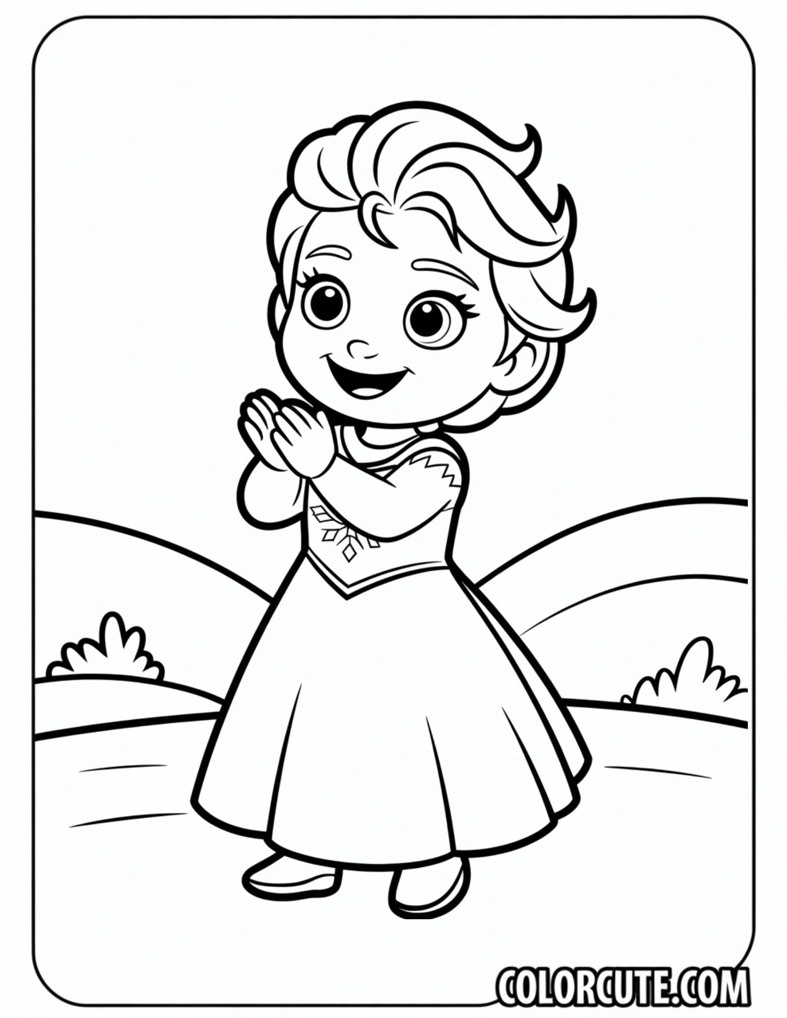 Baby Elsa Coloring Pages - Free PDF Printables – Color Cute - Free ...
