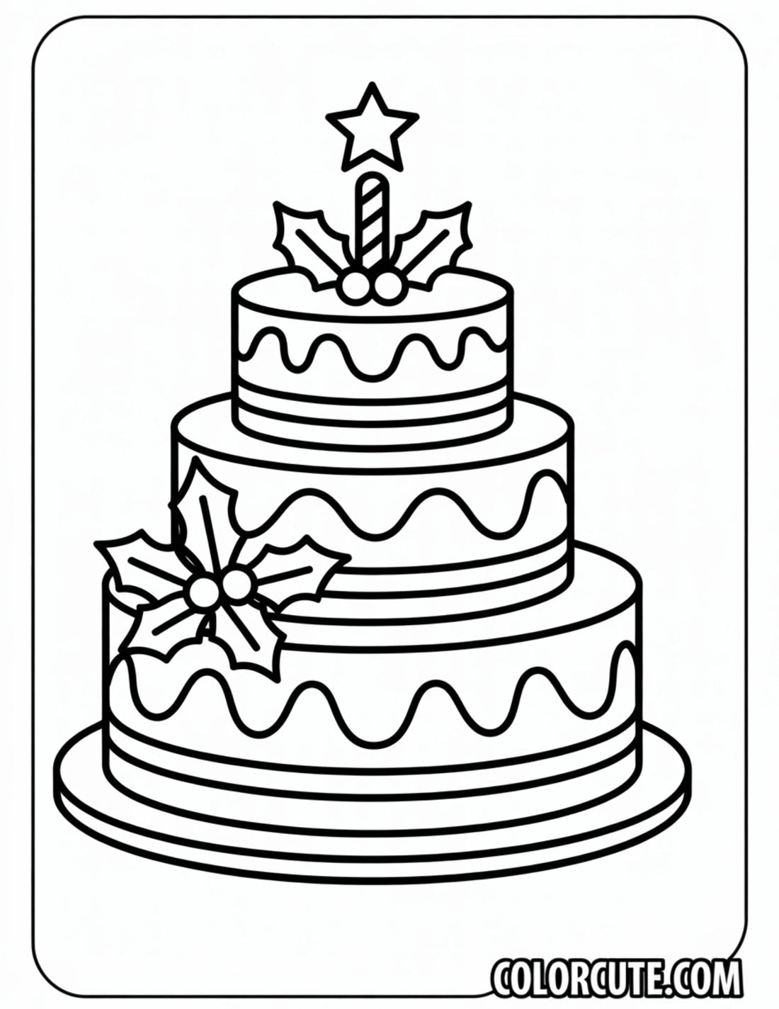 Cake Fancy Coloring Pages | Free PDF Printables – Color Cute - Free ...