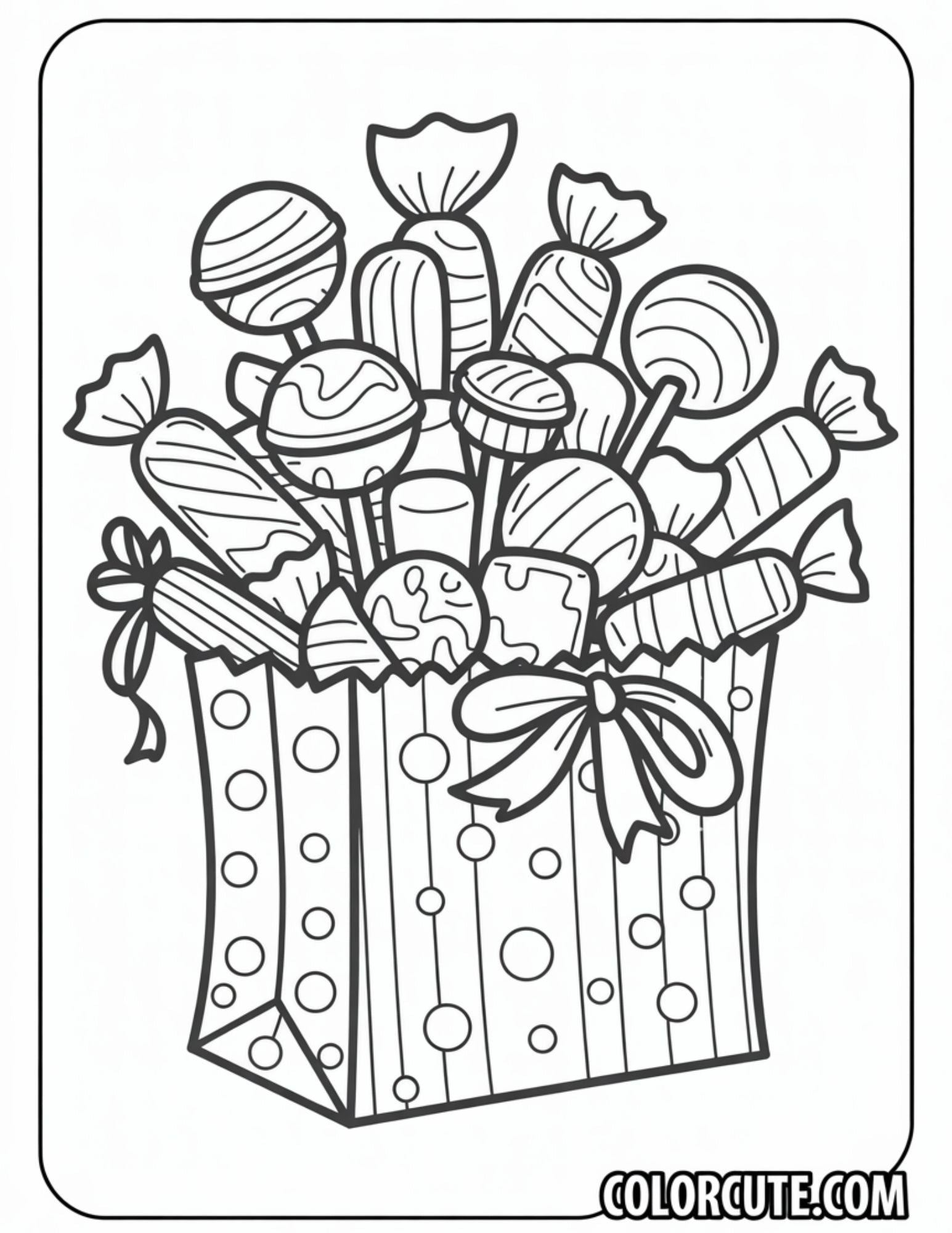 Candy Coloring Page | Free PDF Printables – Color Cute - Free Coloring ...