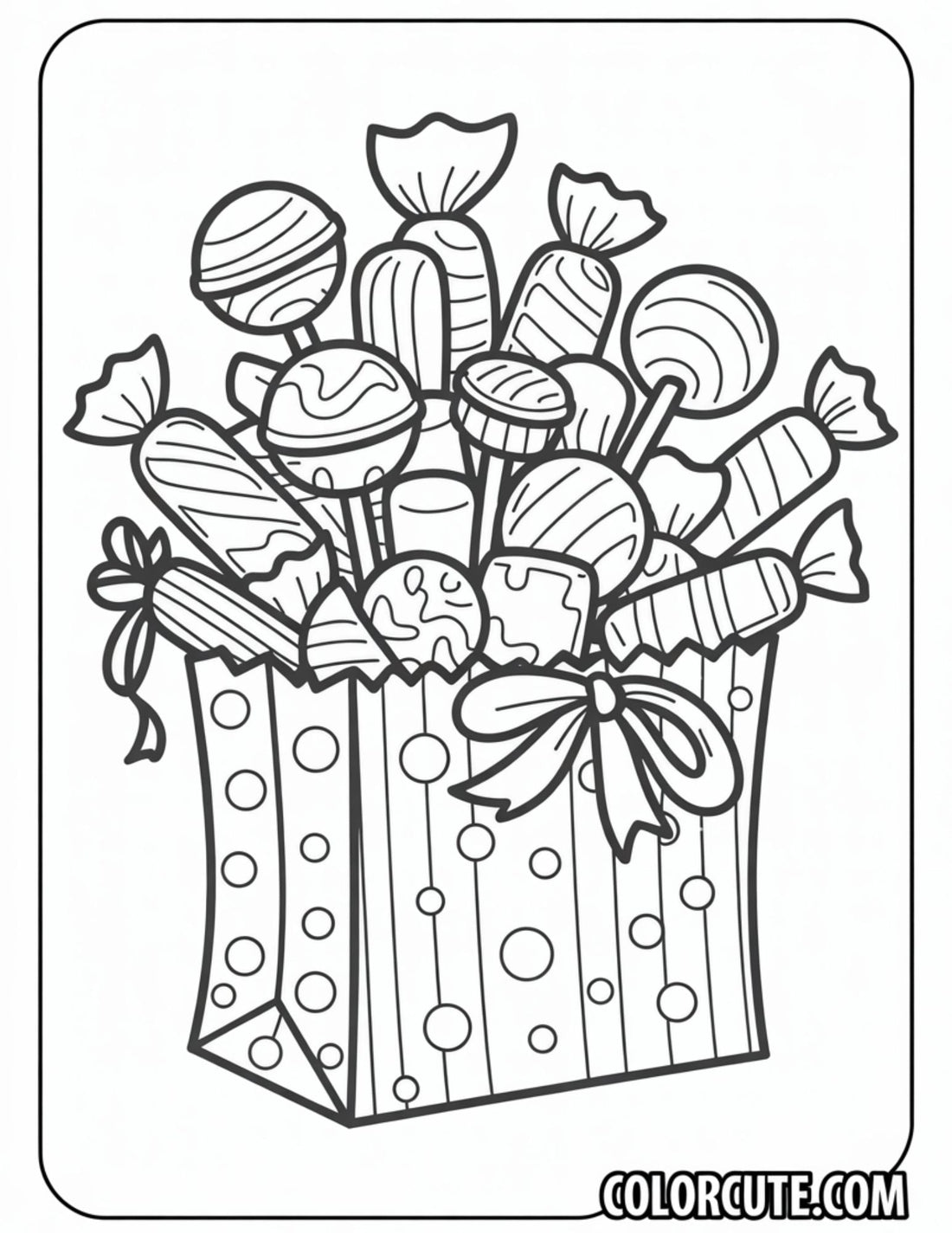 Candy Coloring Page | Free PDF Printables – Color Cute - Free Coloring ...