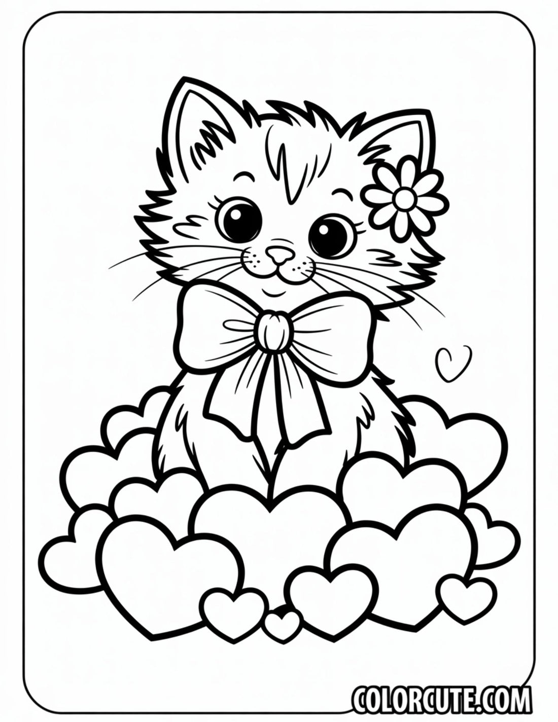 Cat Valentine Coloring Pages | Free PDF Printables – Color Cute - Free ...