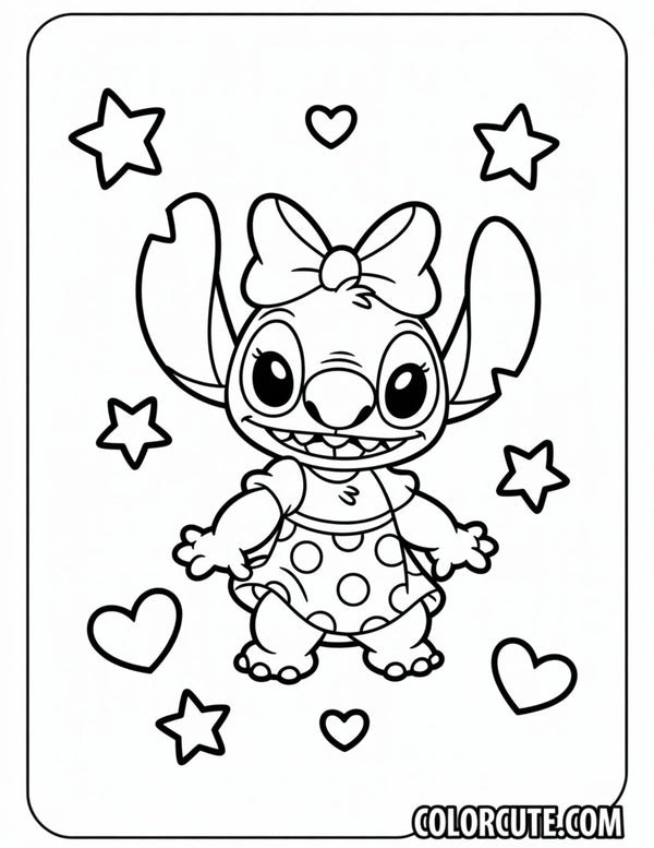 Cute Girl Stitch Coloring Pages | Free PDF Printables – Color Cute ...