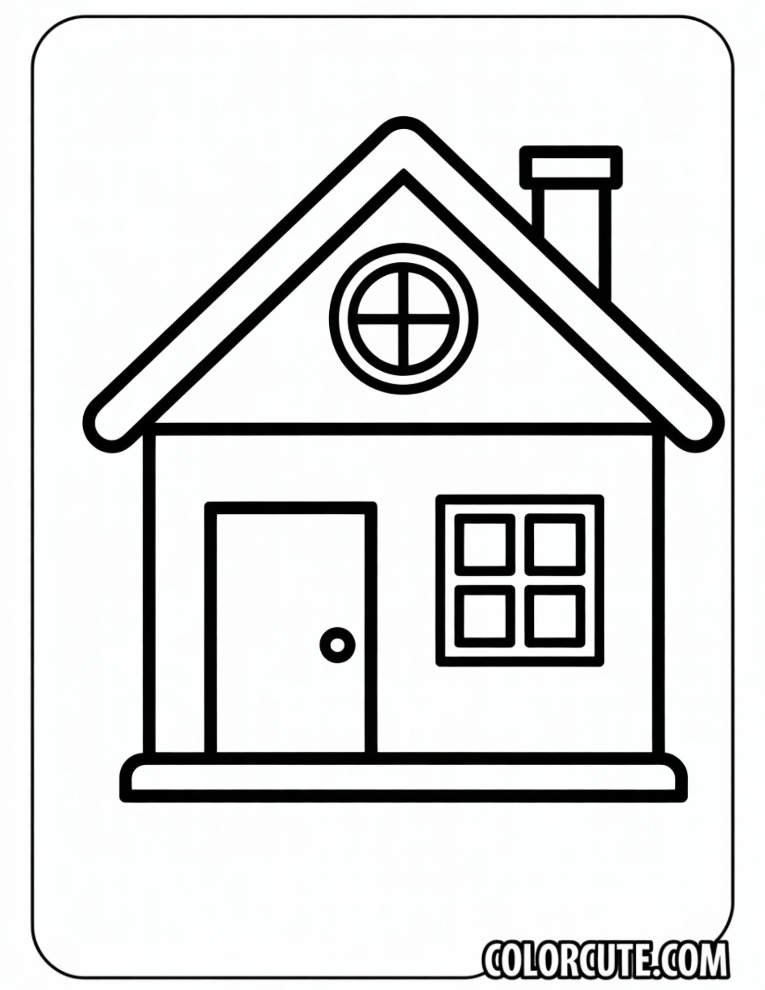 Easy House Coloring Pages | Free PDF Printables – Color Cute - Free ...