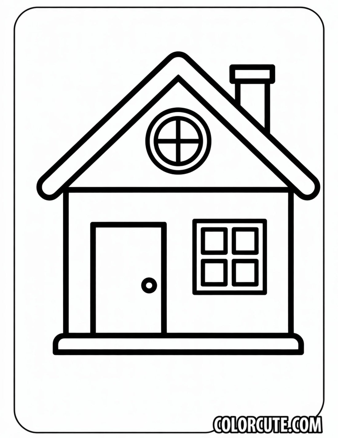 Easy House Coloring Pages | Free PDF Printables – Color Cute - Free ...